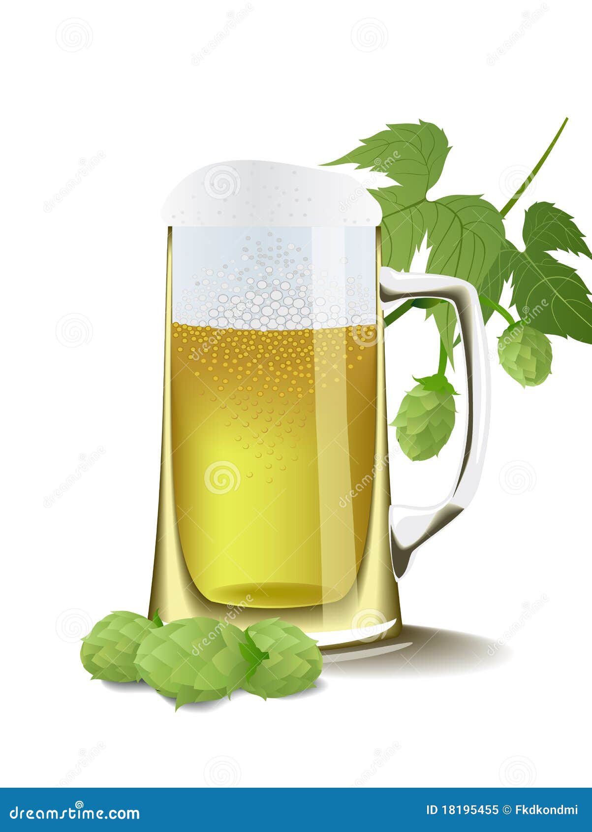 Beer and hops. stock vector. Illustration of plants, handle - 18195455