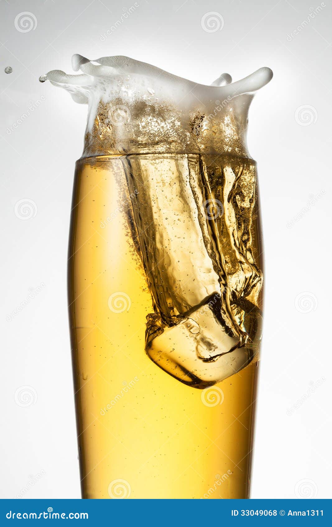 Beer with Ice. Splash with Drops Stock Photo - Image of glass, food ...