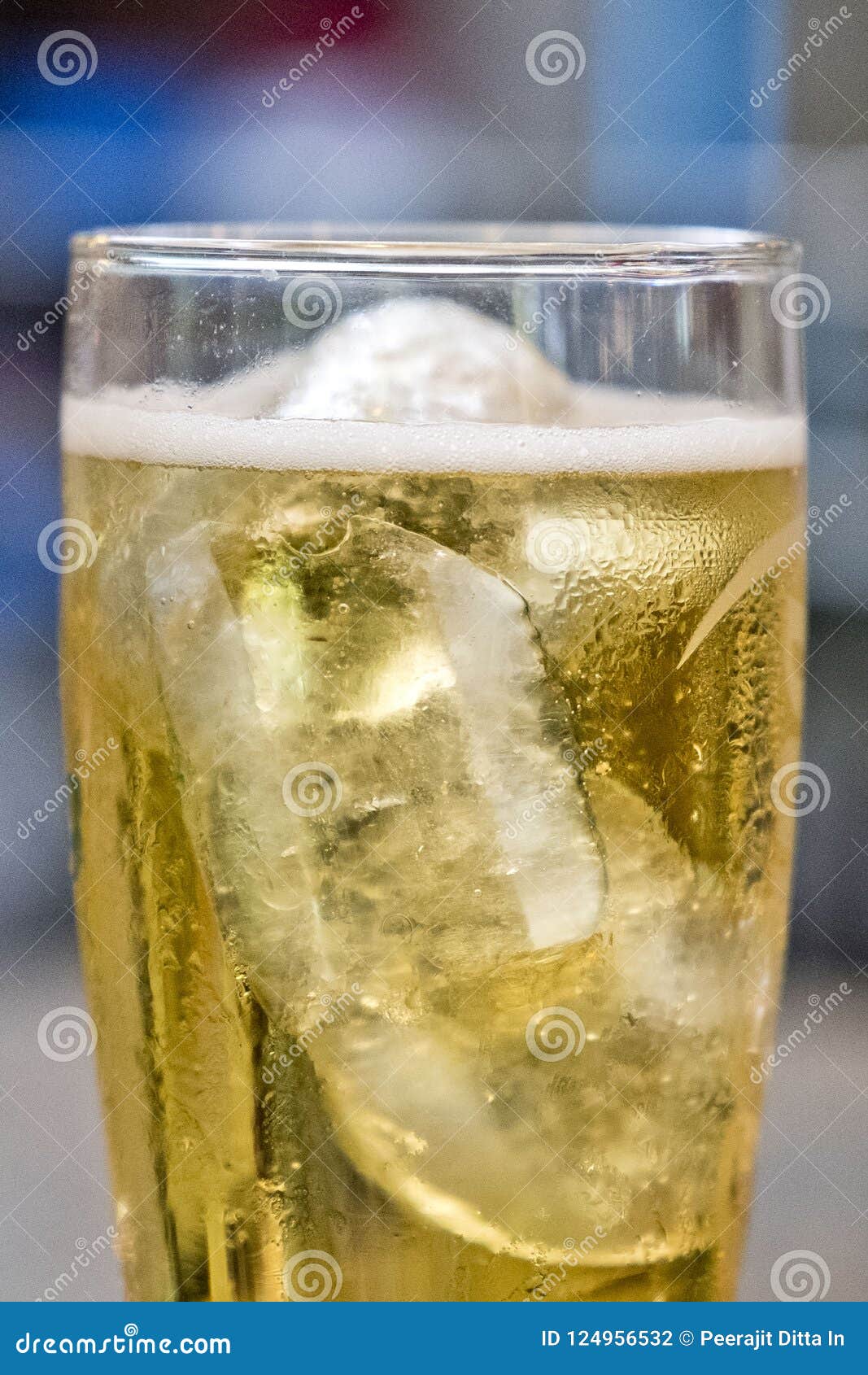 Beer with Ice in Sweaty Glass Stock Photo - Image of lager, glass ...