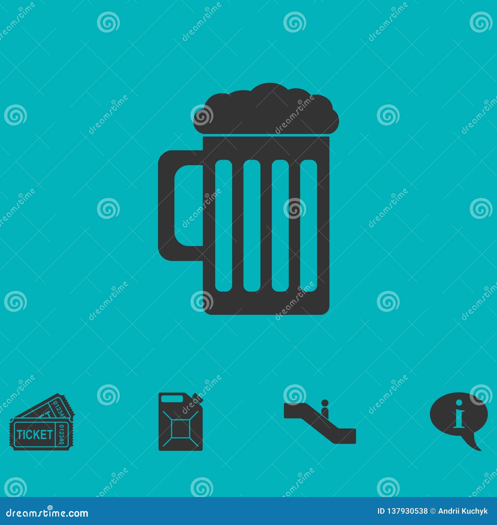 Beer icon flat stock vector. Illustration of malt, brewed - 137930538