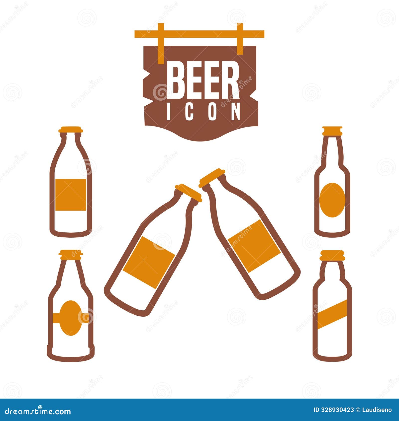 Beer Icon Set Alcoholic Beverage Vector Stock Illustration ...