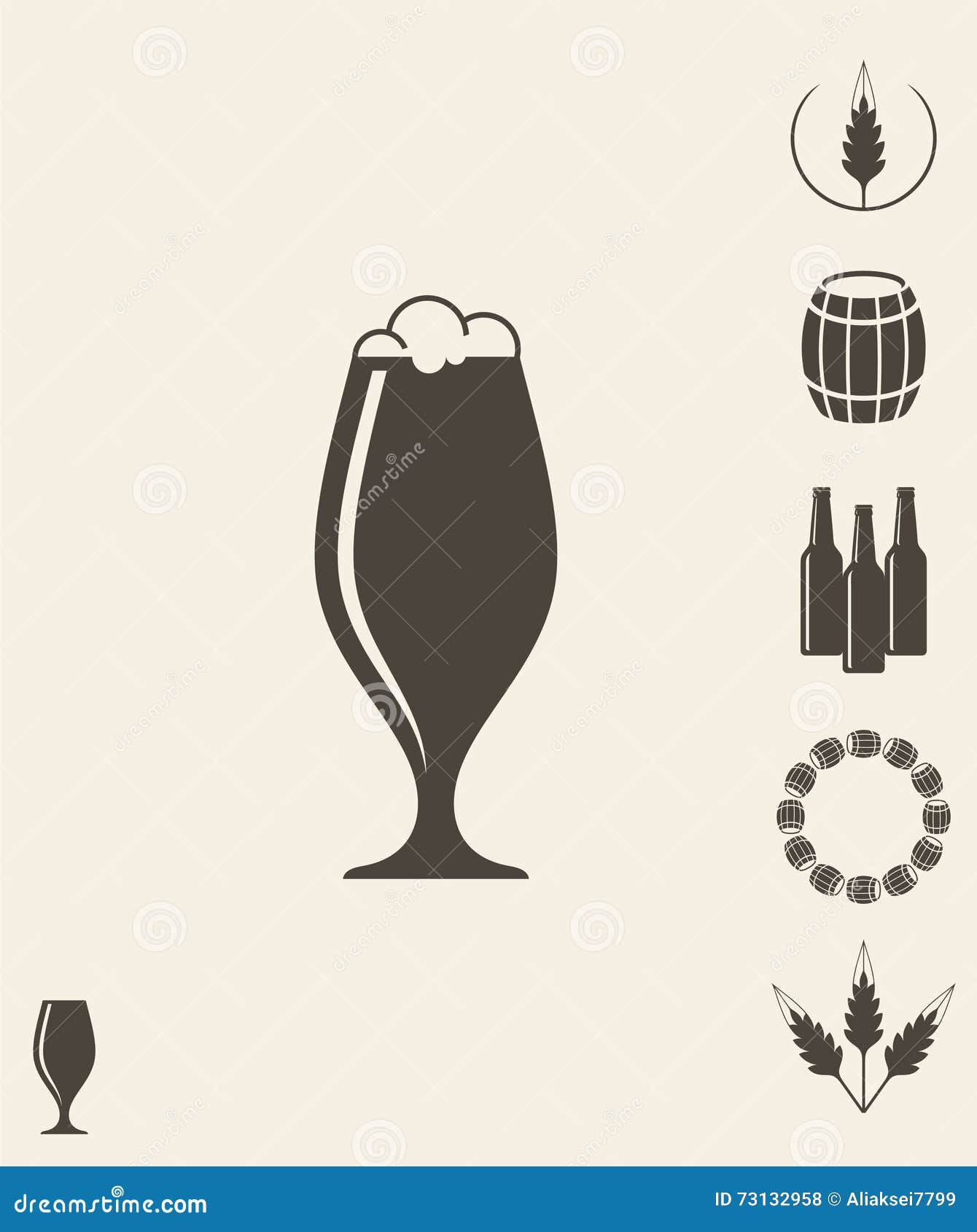Beer. Icon Set. Design Element Stock Vector - Illustration of foam ...