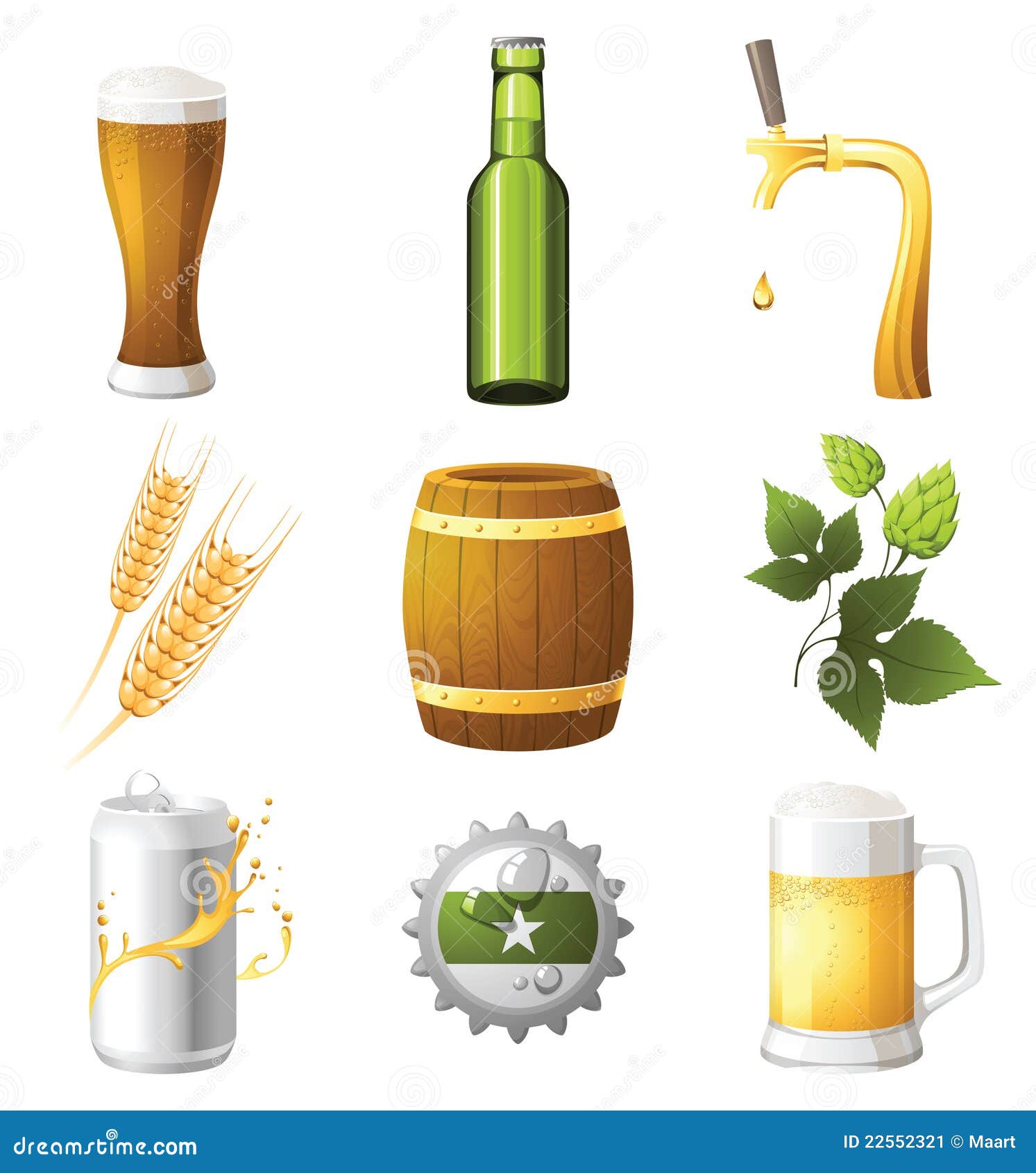 Beer icons stock vector. Illustration of brewery, graphic - 22552321
