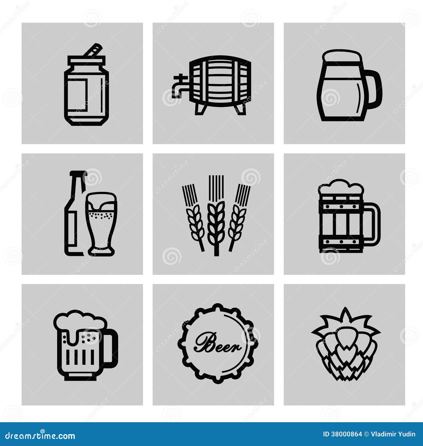 Beer icons stock vector. Illustration of sign, glass - 38000864