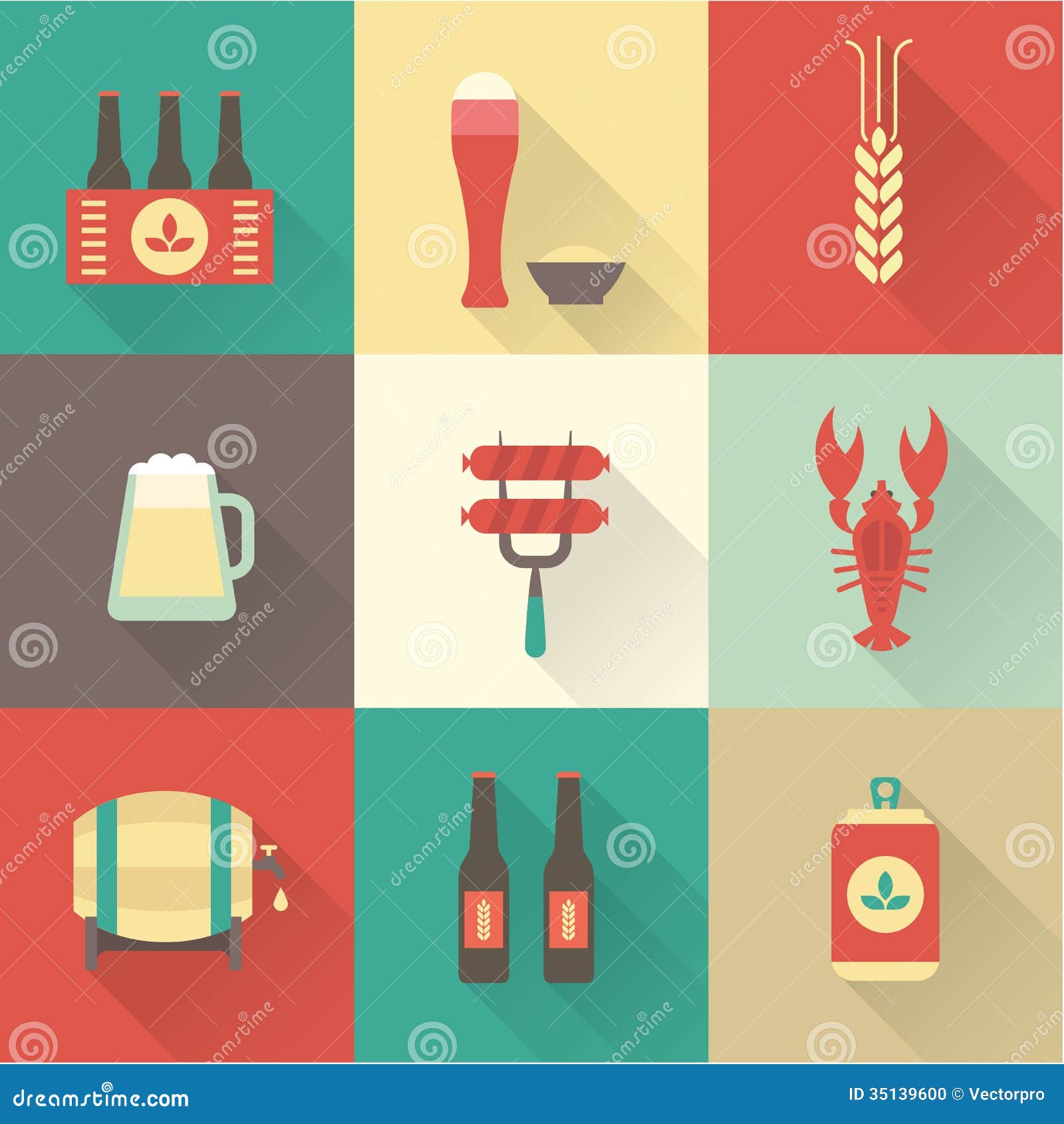 Beer icons set stock vector. Illustration of cfest, pack - 35139600