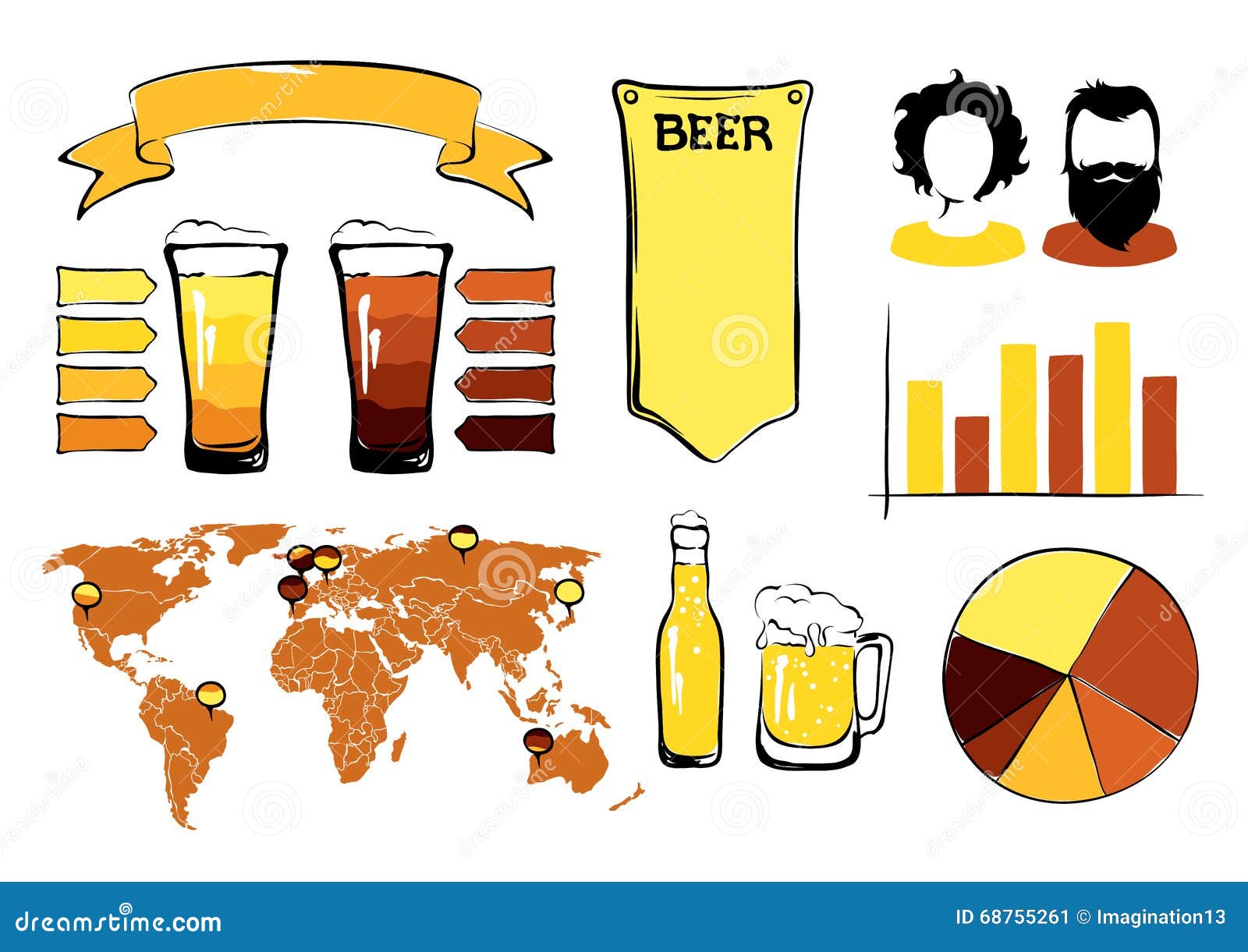 Beer Infographic. Timeline Of Achievements. Vector Illustration ...