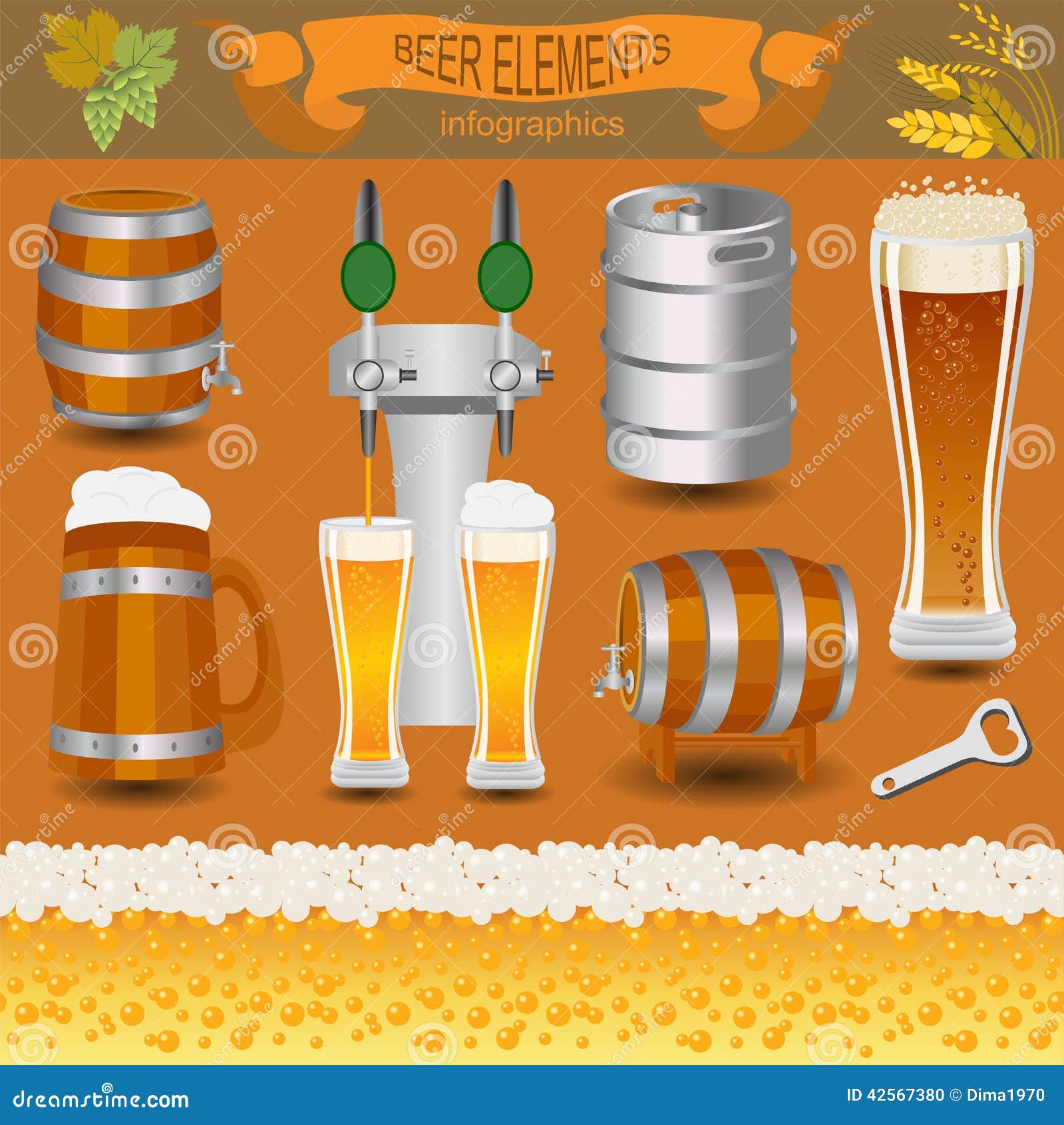 Beer Infographics, Set Elements, for Creating Your Own Infographics ...