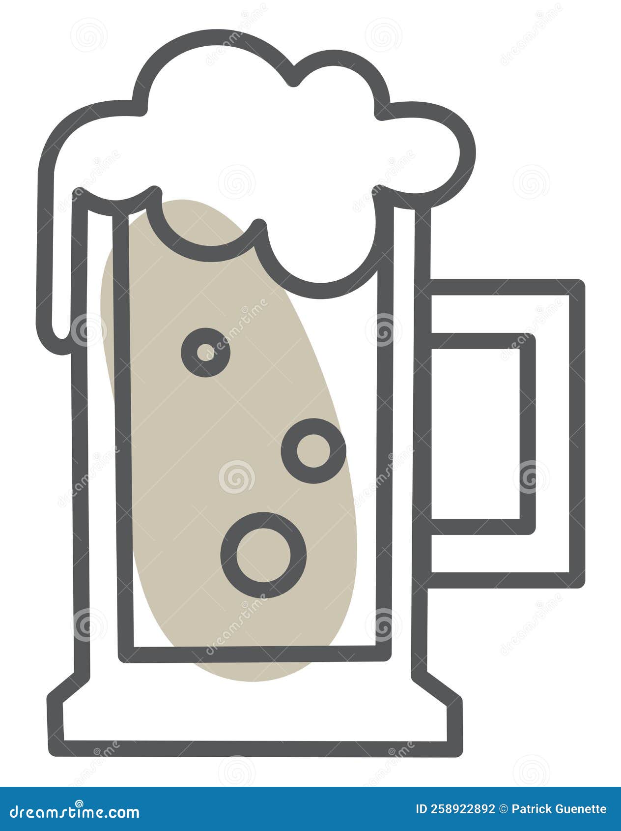 Beer jug, icon stock vector. Illustration of icon, white - 258922892