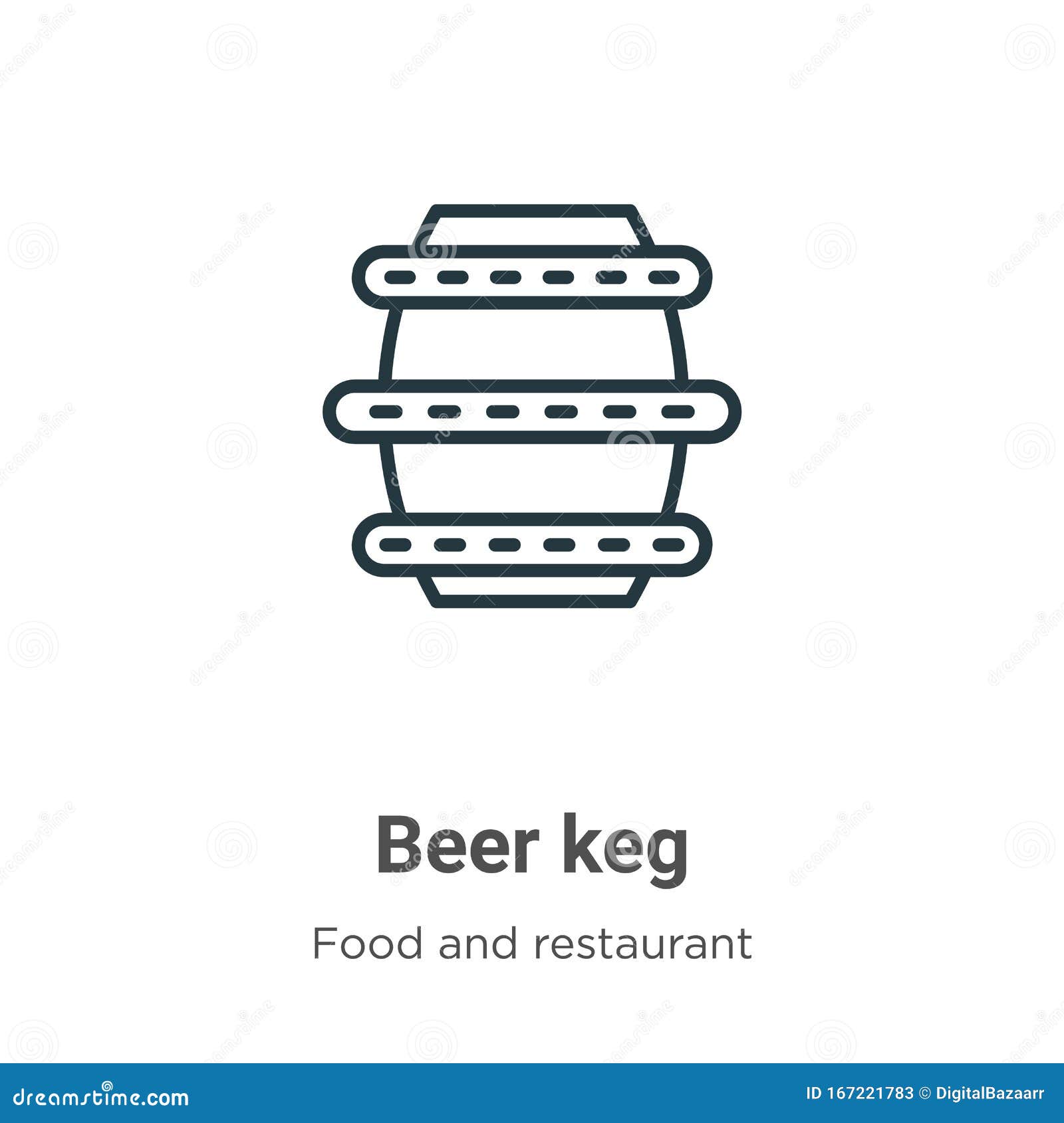 Beer Keg Outline Vector Icon Thin Line Black Beer Keg Icon, Flat Vector ...