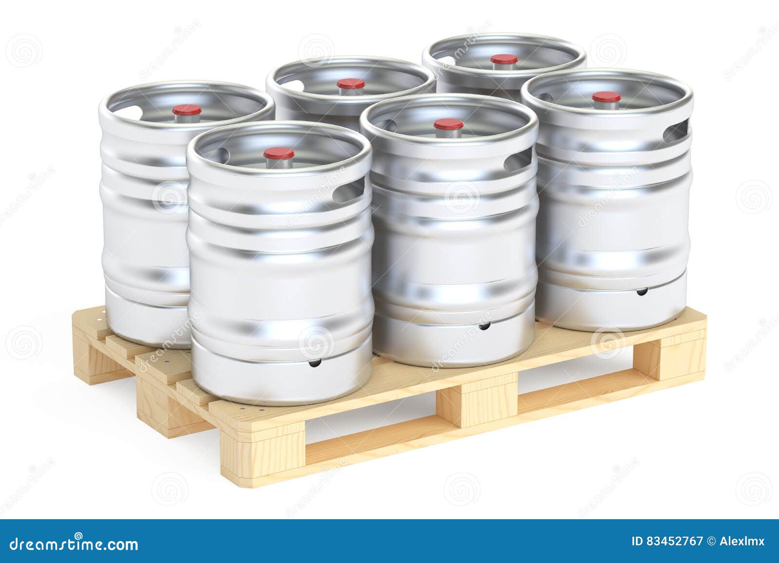Beer Kegs On Pallet, 3D Rendering Stock Illustration - Illustration of ...