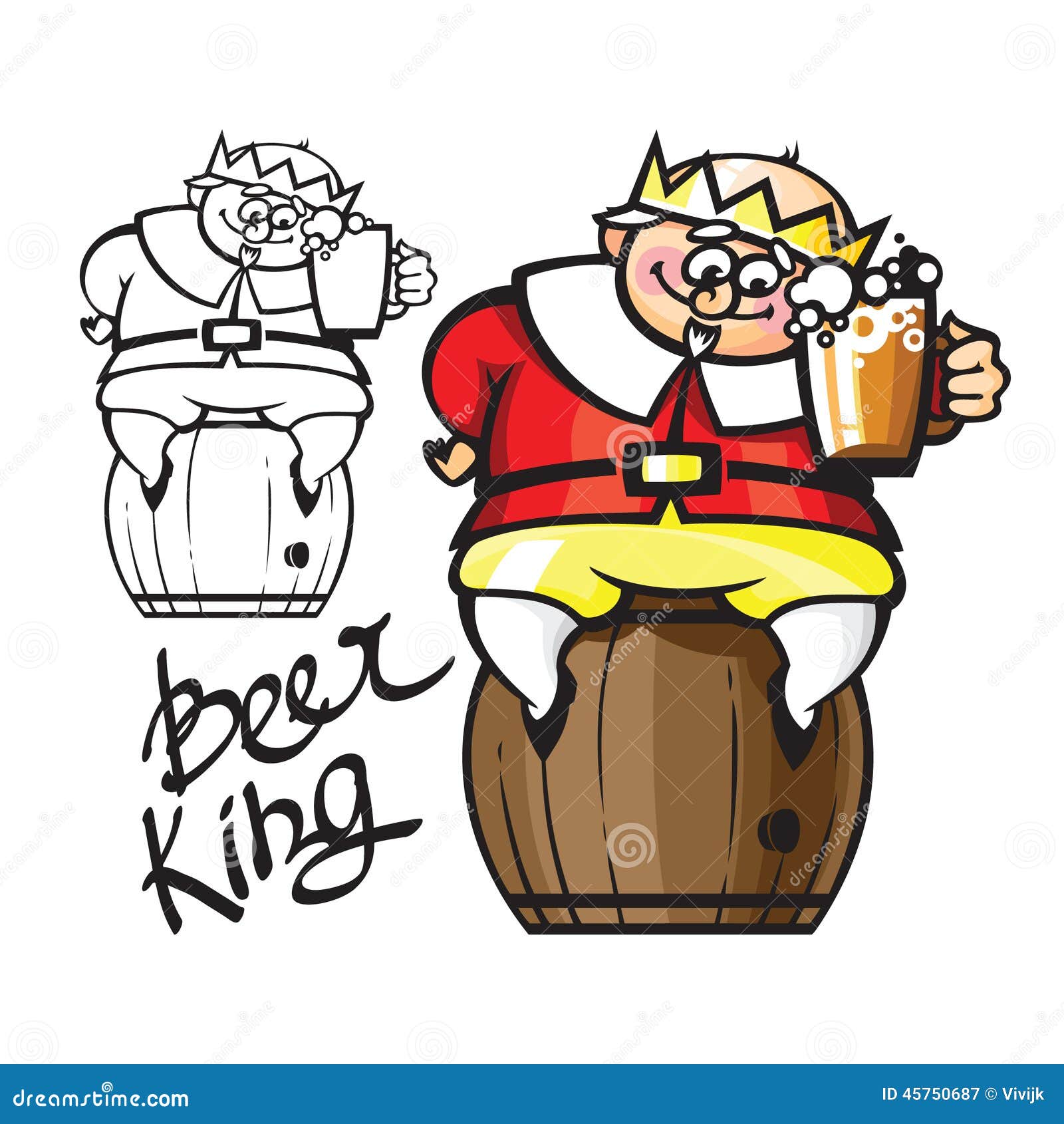 Beer King stock vector. Illustration of funny, alcohol - 45750687