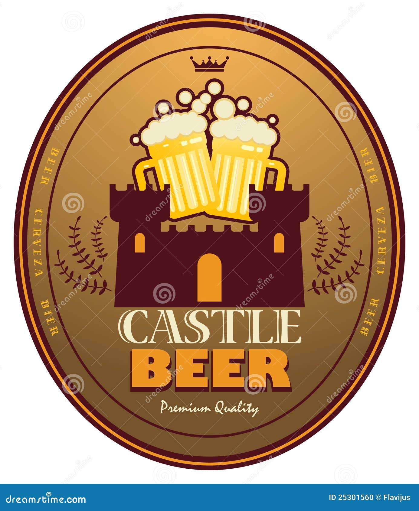 Beer label stock vector. Illustration of alcohol, label - 25301560