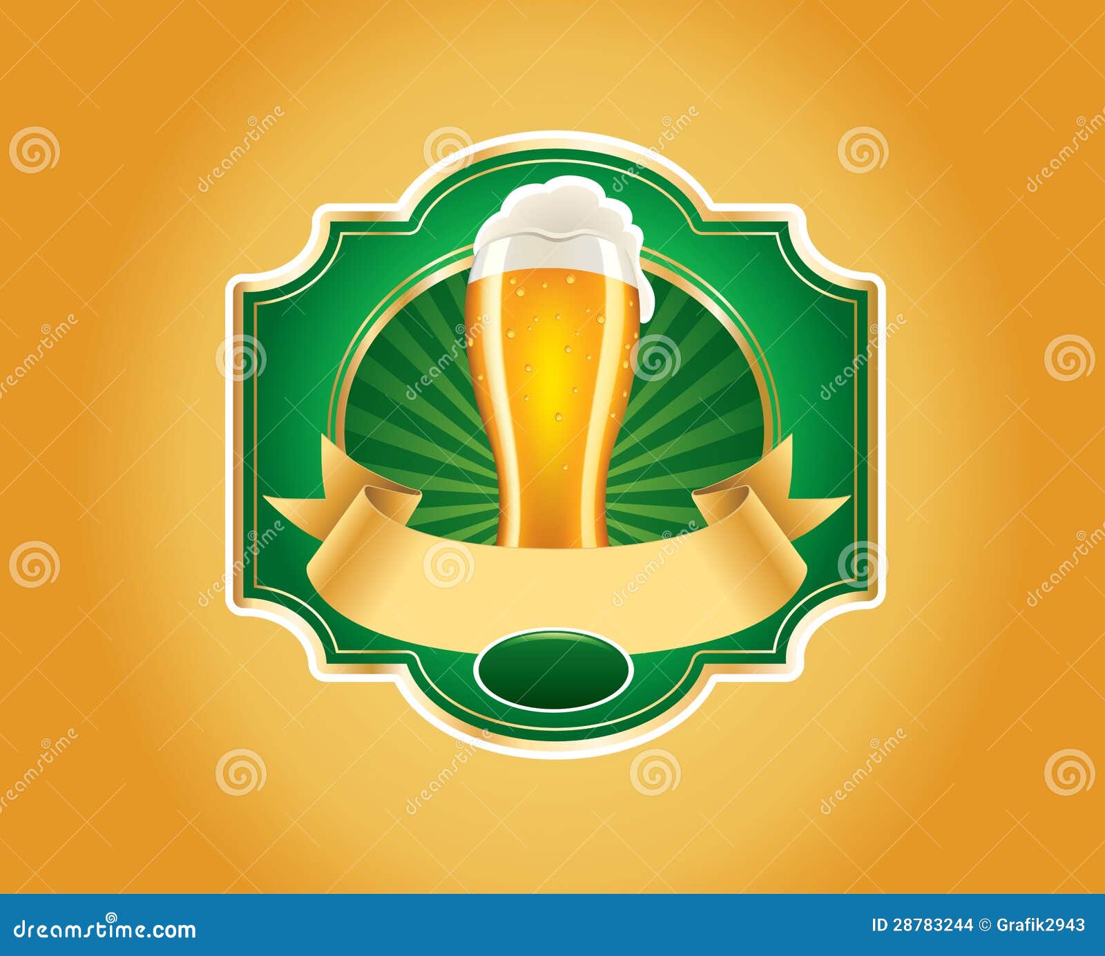 Beer label stock vector. Illustration of abstract, gold - 28783244