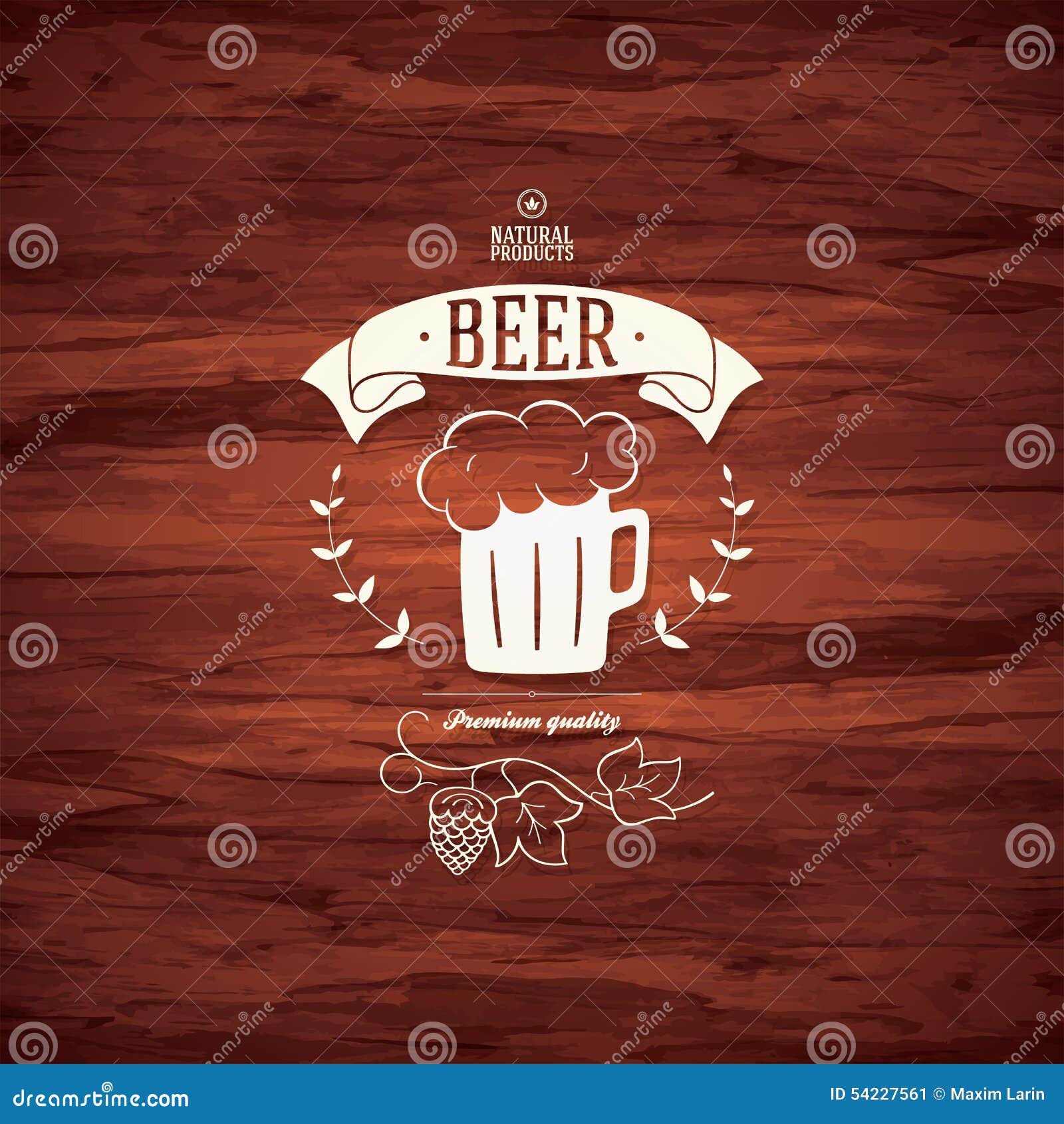 Beer Label Design for Restaurant Menu Stock Vector - Illustration of ...