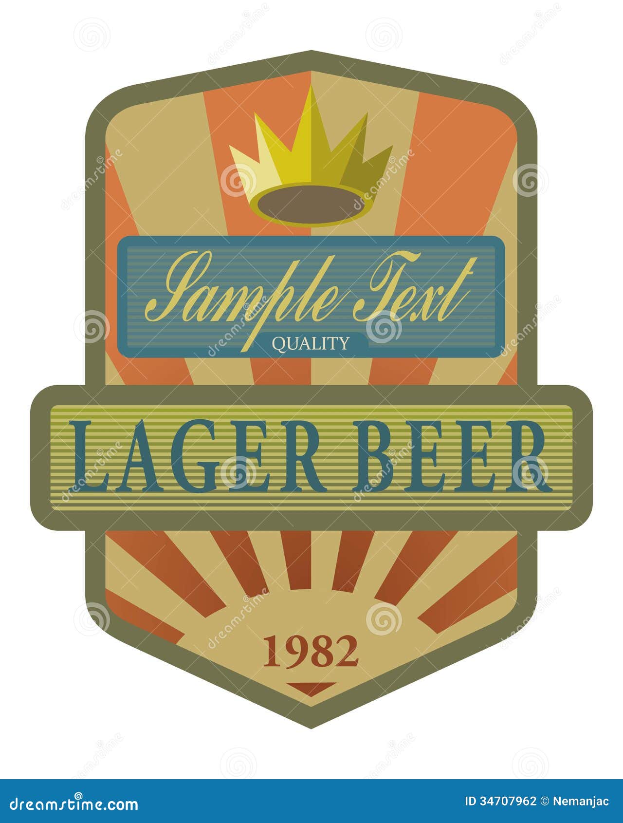 Beer label stock vector. Illustration of alcohol, label - 34707962