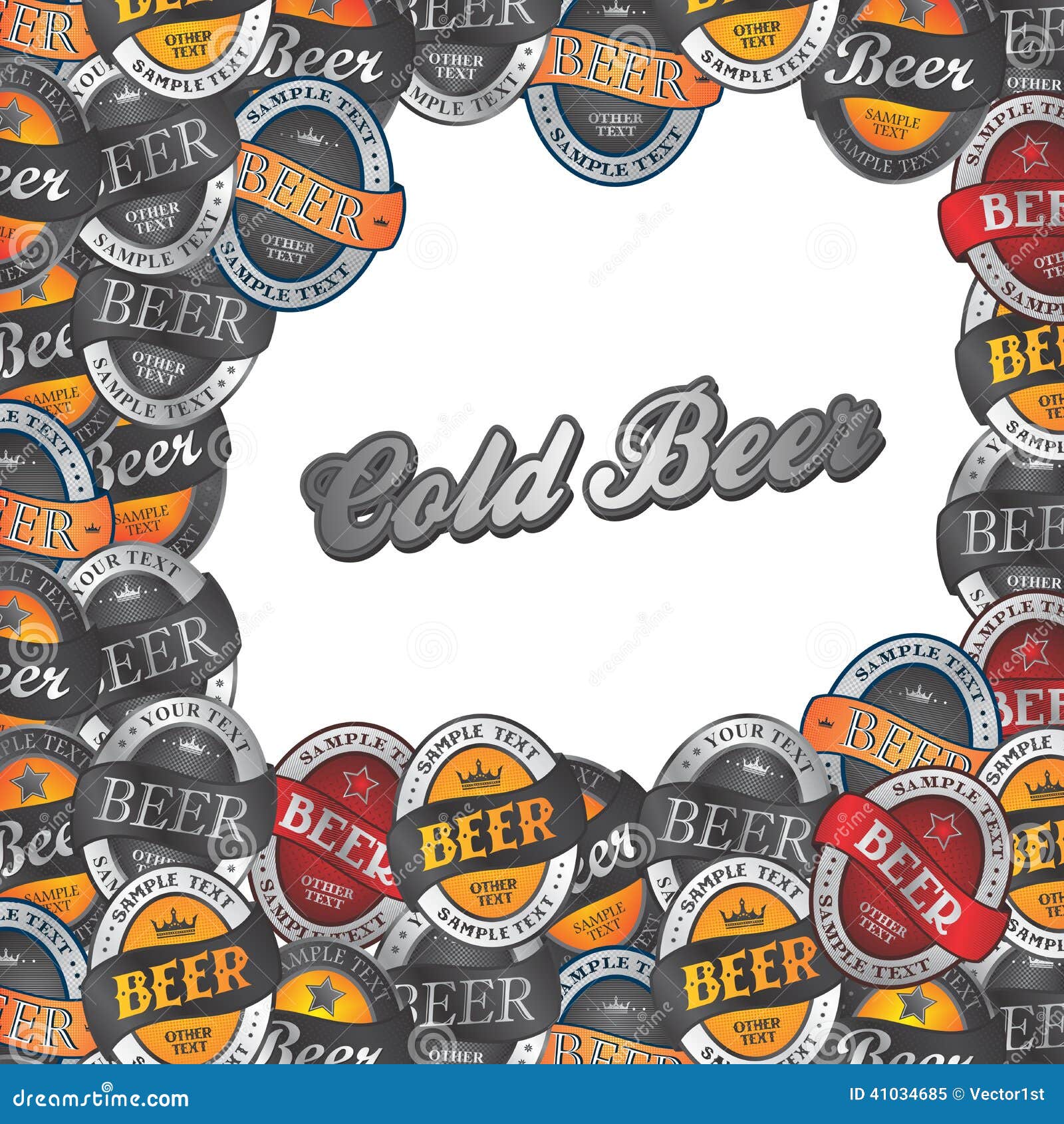Beer label sticker stock vector. Illustration of graphic - 41034685