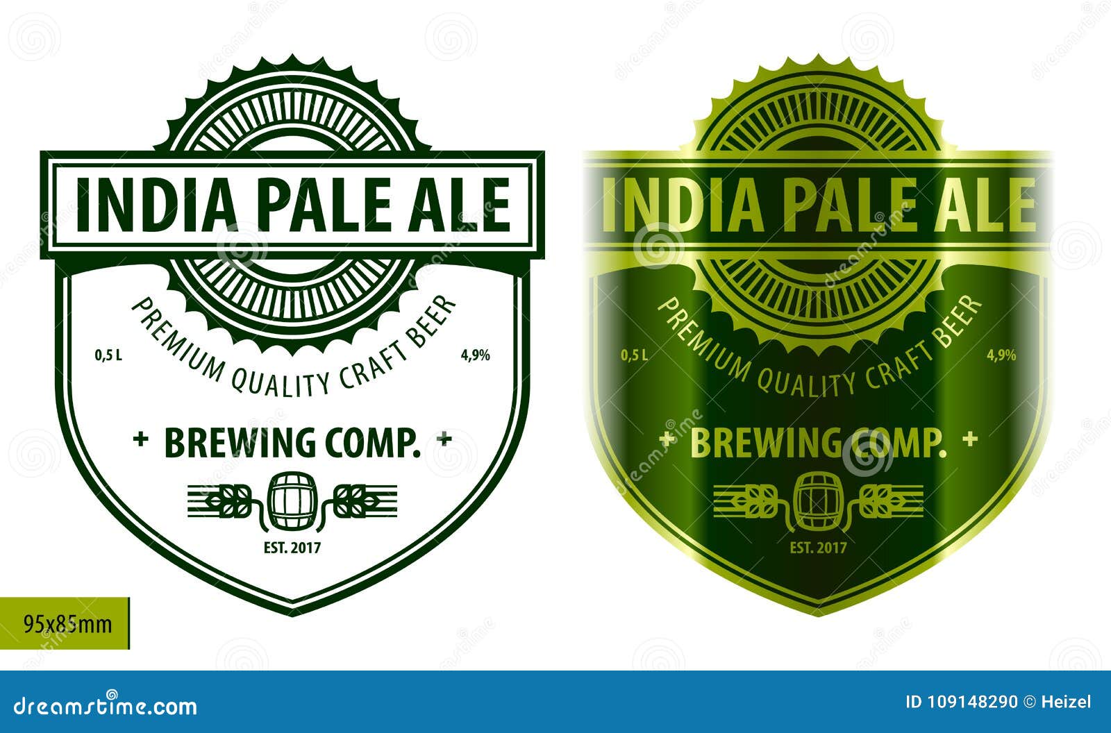 Beer Label Template in Modern Style Stock Vector - Illustration of ...