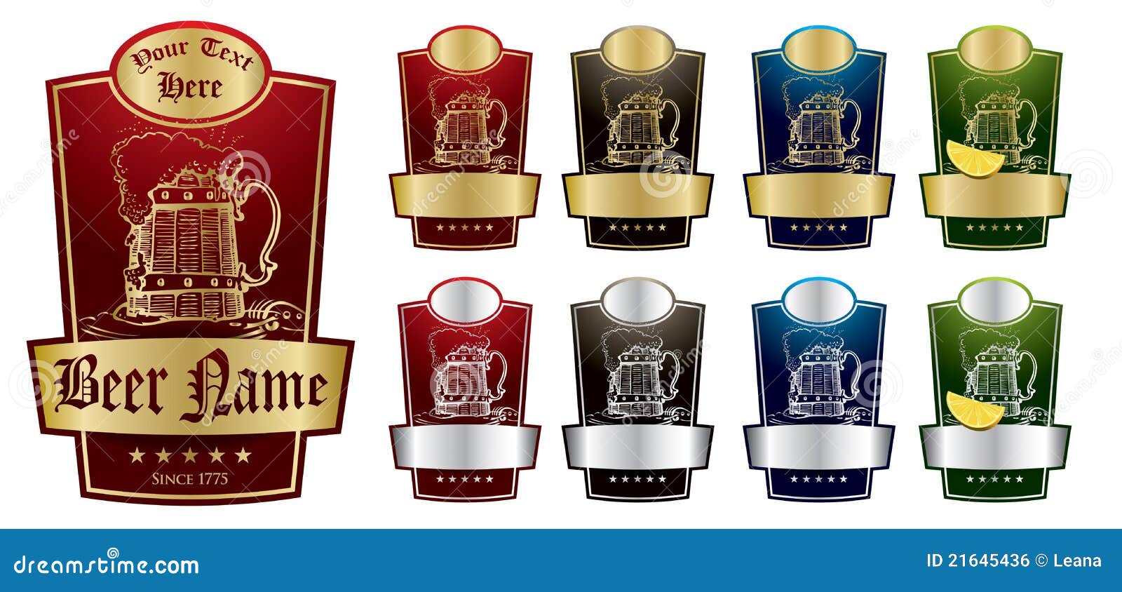 Set Of Beer Labels And Logo. Craft Beer And Microbrewery Flourishes ...