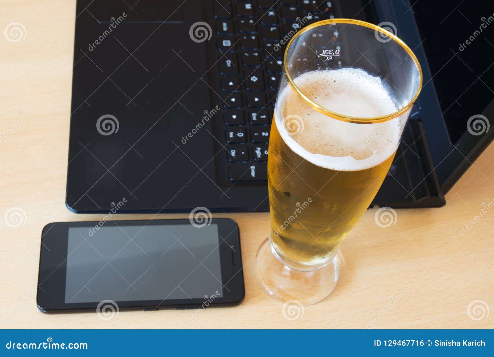 Beer and laptop stock photo. Image of metal, laptop - 129467716