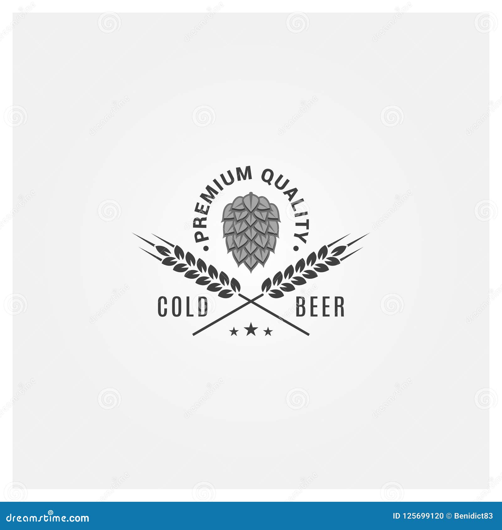 Beer Logo with Hops and Wheat on White Background Stock Vector ...