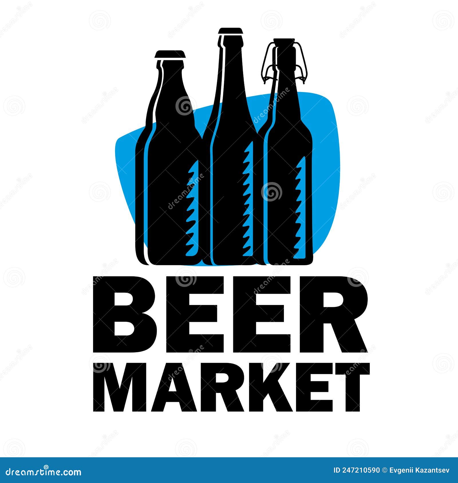 Beer Logo. Silhouettes of Stylish Beer Bottles Stock Vector ...
