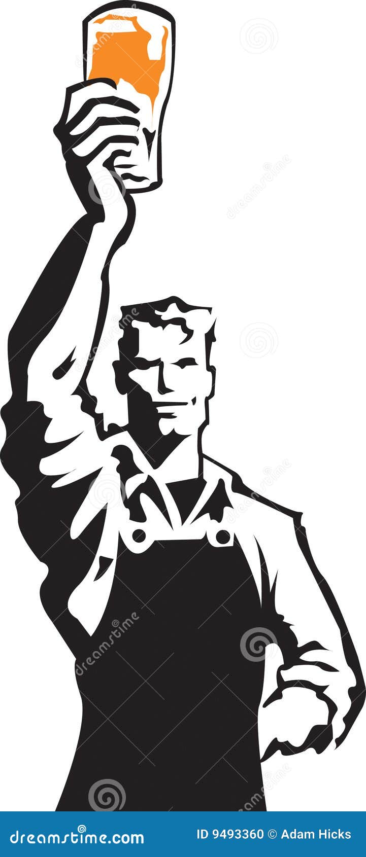 Beer man stock vector. Illustration of stamp, vintage - 9493360