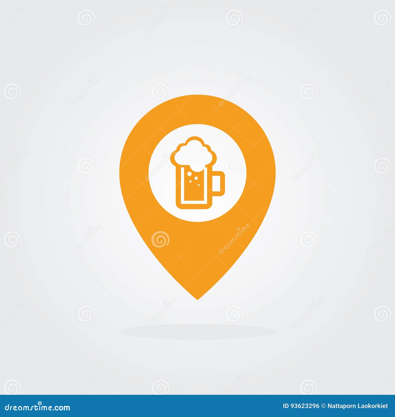 Beer Map Pointer Icon. Location Pointer Symbol. Flat Design . Vector ...