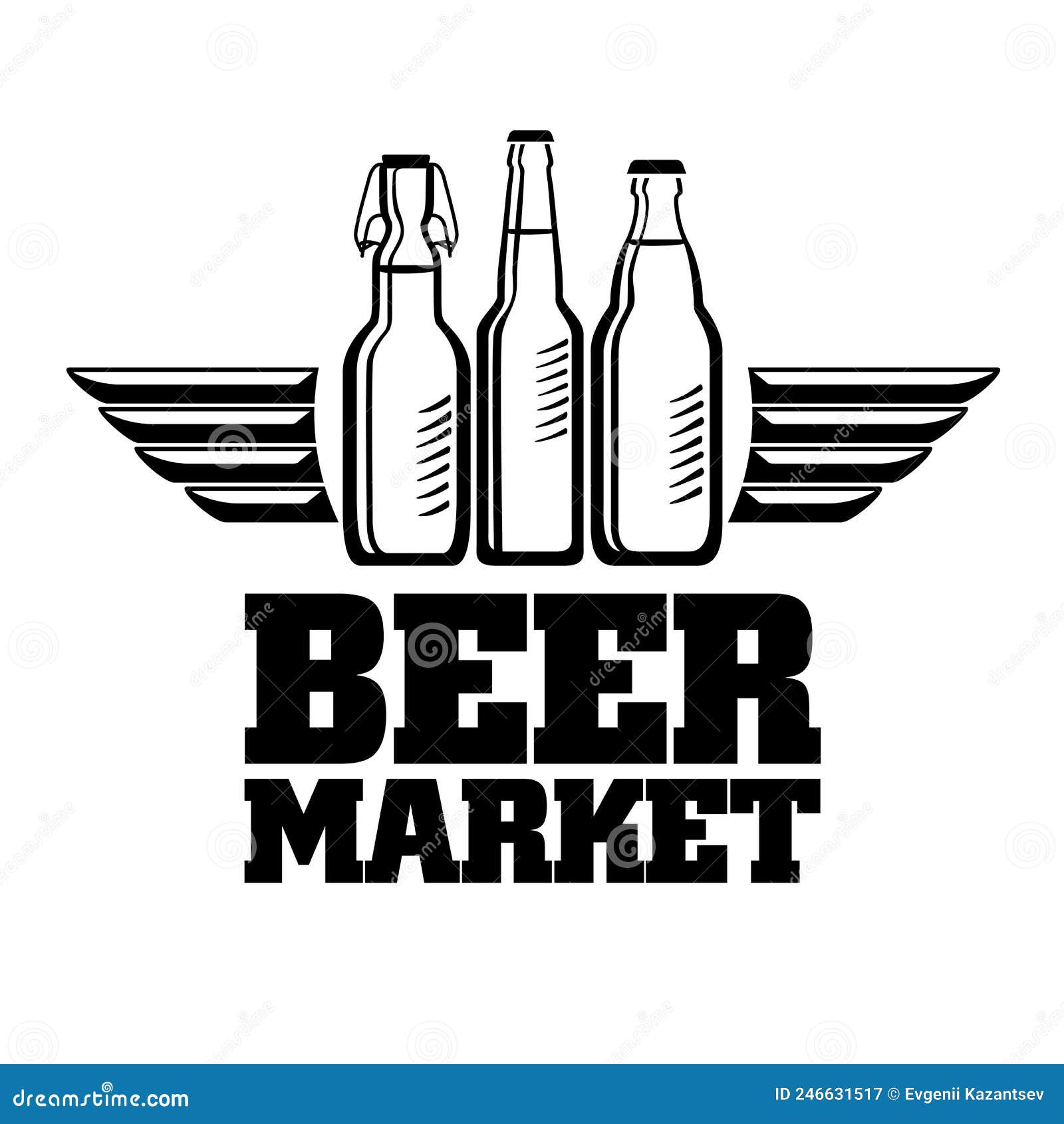 Beer Market Logo. Black and White Vector Graphics Stock Vector ...