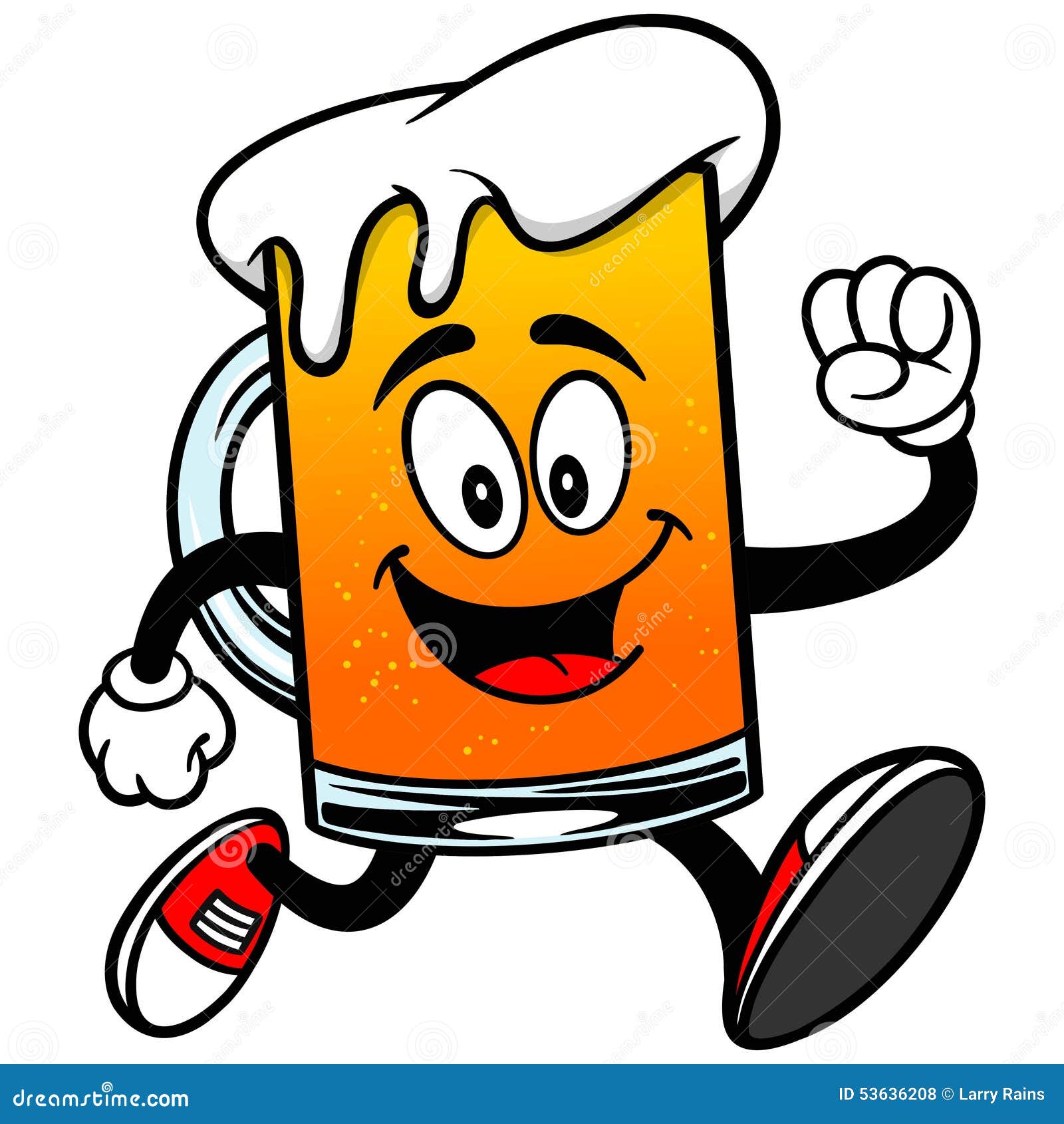 Beer Mascot Running stock vector. Illustration of champagne - 53636208
