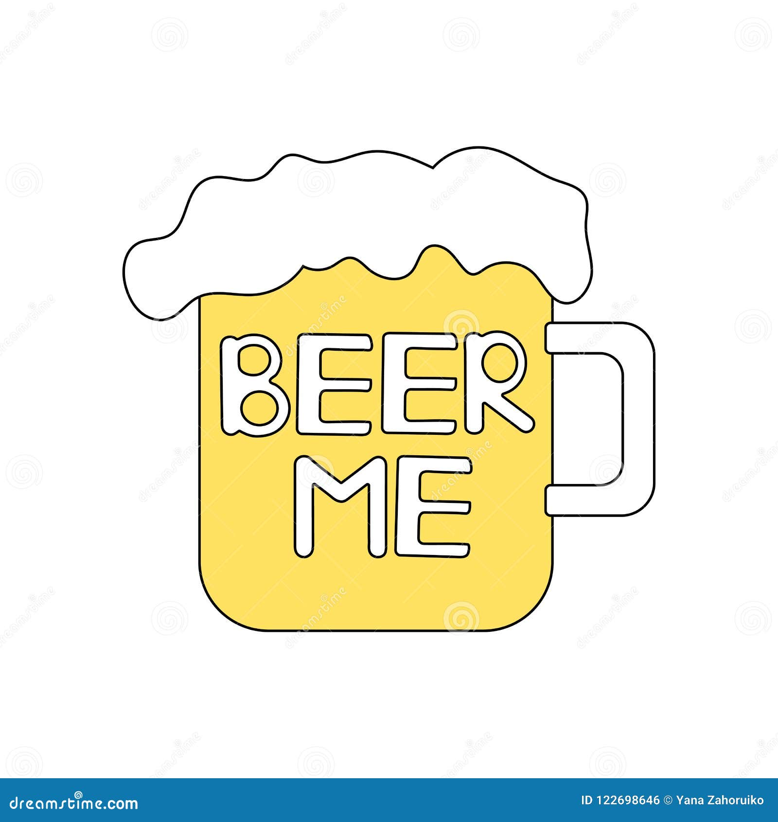 Beer me poster. stock illustration. Illustration of pint - 122698646