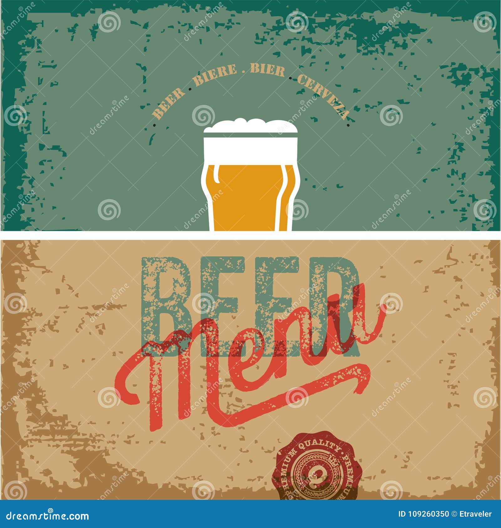 Beer Menu stock vector. Illustration of card, lager - 109260350