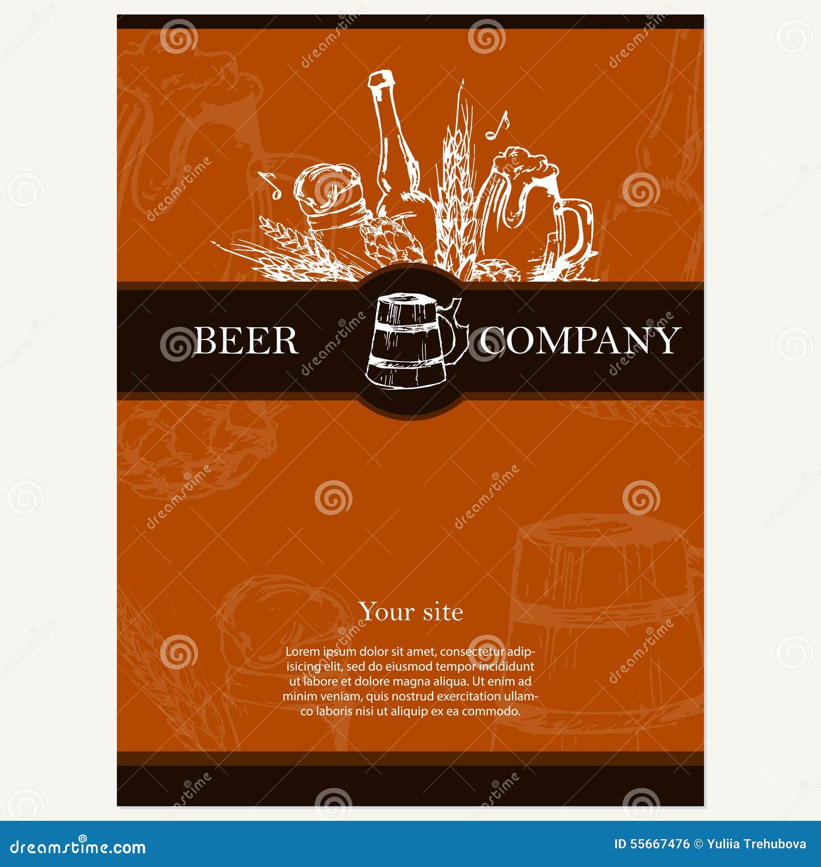 Beer Menu. Retro Card or Flyer. Restaurant Theme. Vector Illustration ...