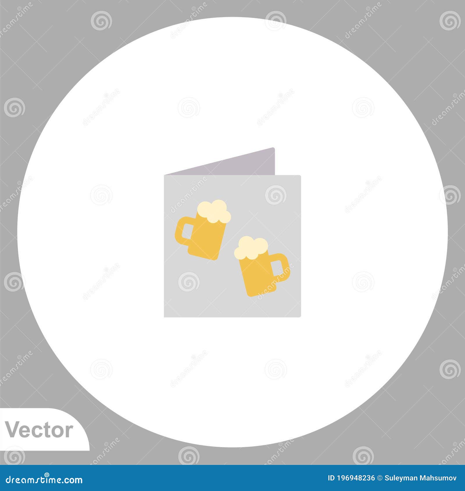 Beer Menu Vector Icon Sign Symbol Stock Vector - Illustration of ...