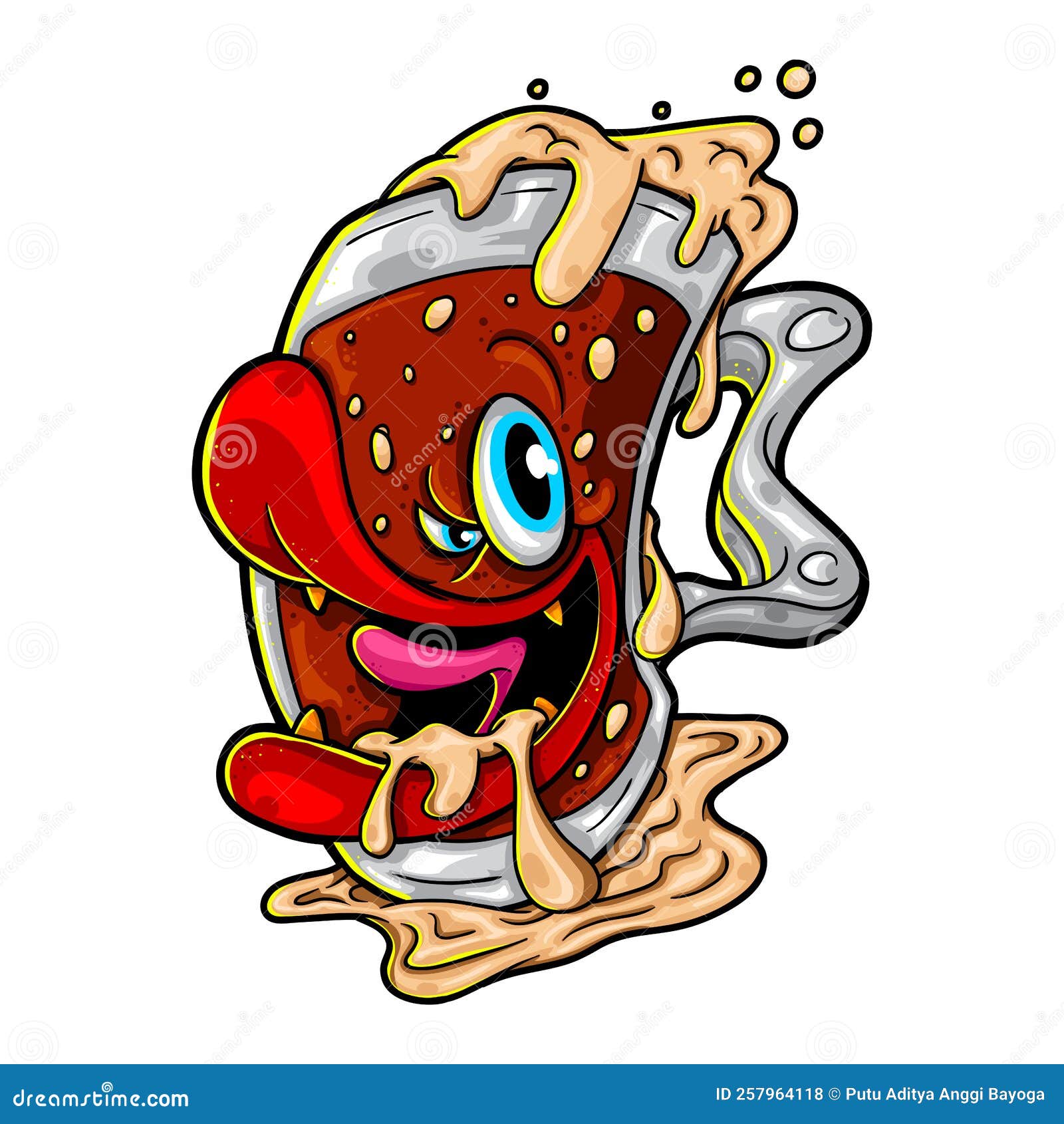 Beer Monster stock vector. Illustration of cartoon, unique - 257964118