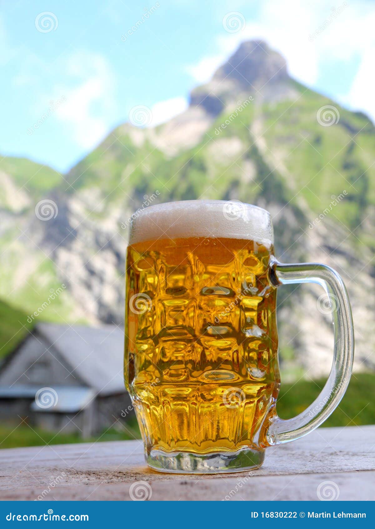 Beer in mountain scenery stock photo. Image of nutritious - 16830222