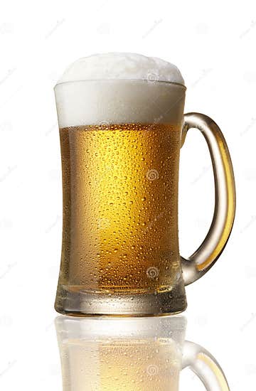 Beer in mug stock image. Image of cold, drop, refresh - 7776351