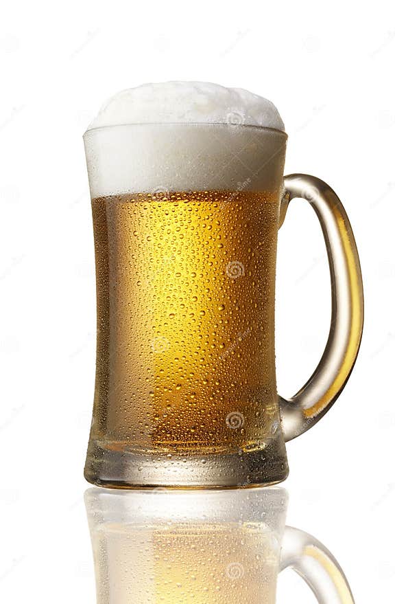 Beer in mug stock image. Image of cold, drop, refresh - 7776351
