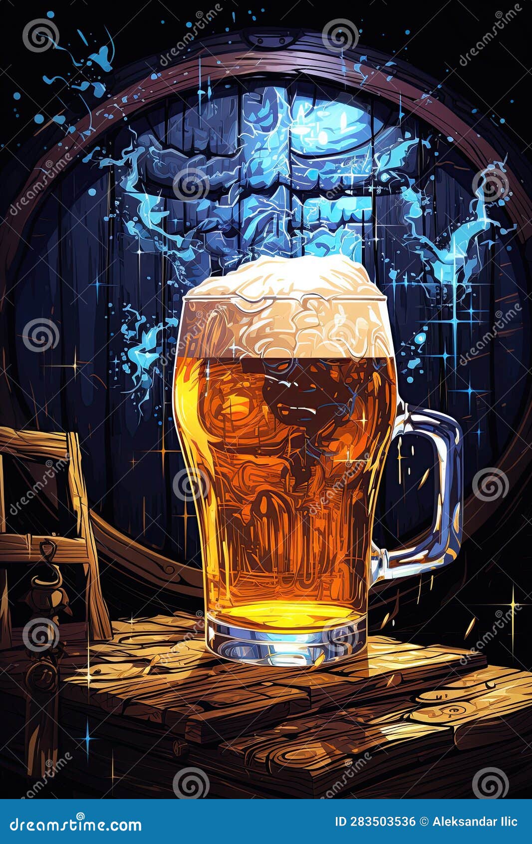 Beer Mug Artwork Print Design. Poster Design. Generative Ai ...