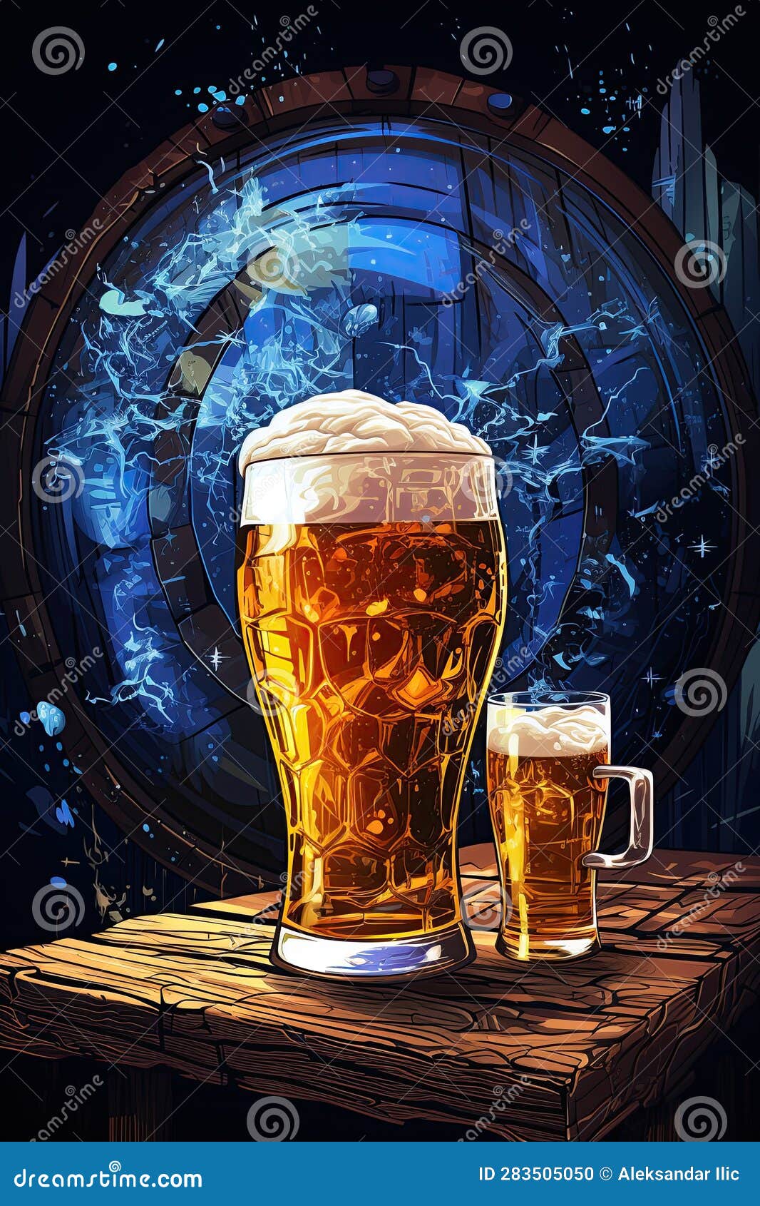 Beer Mug Artwork Print Design. Poster Design. Generative Ai ...