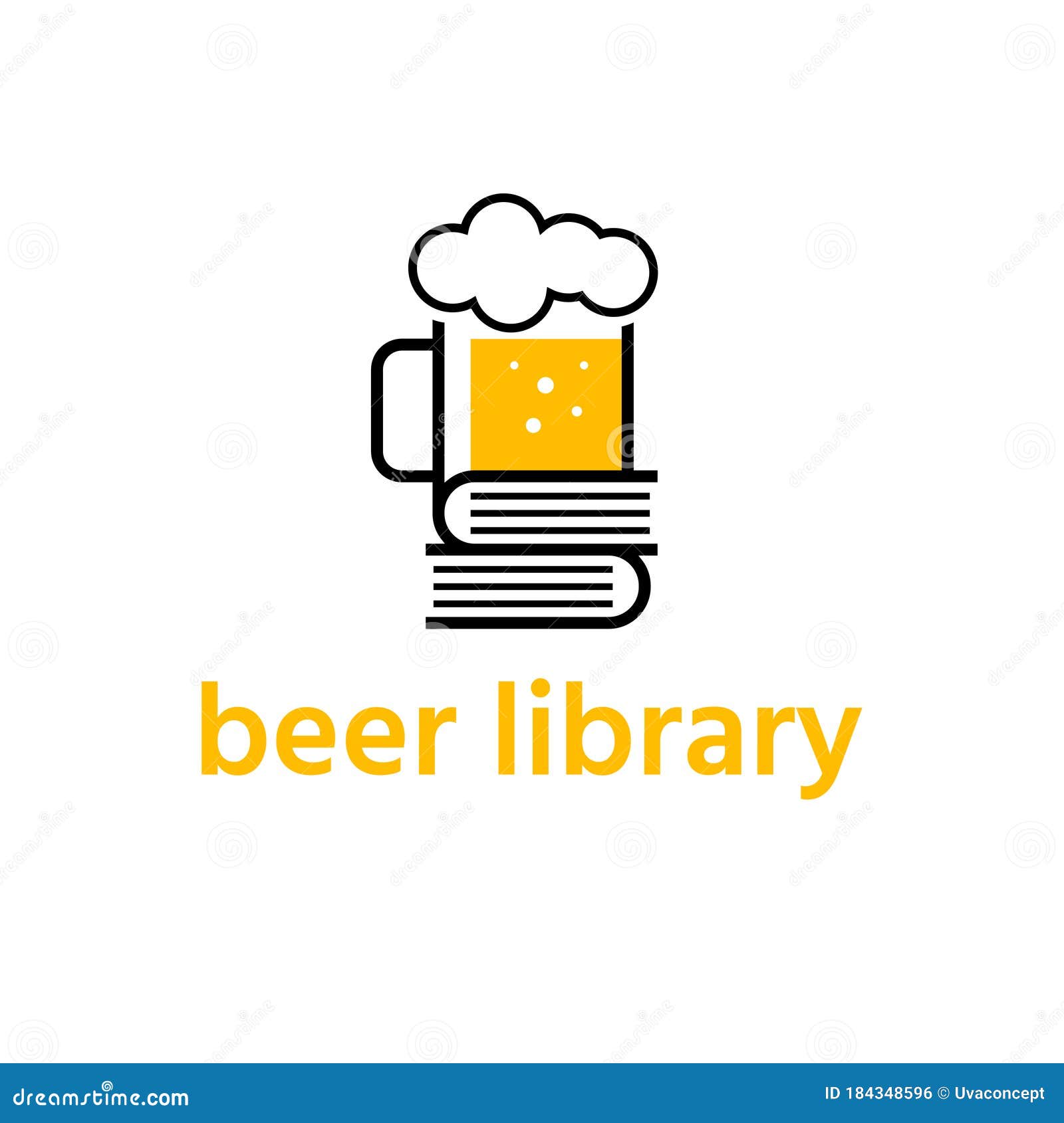 Beer Mug with Books Library Vector Design Stock Vector - Illustration ...
