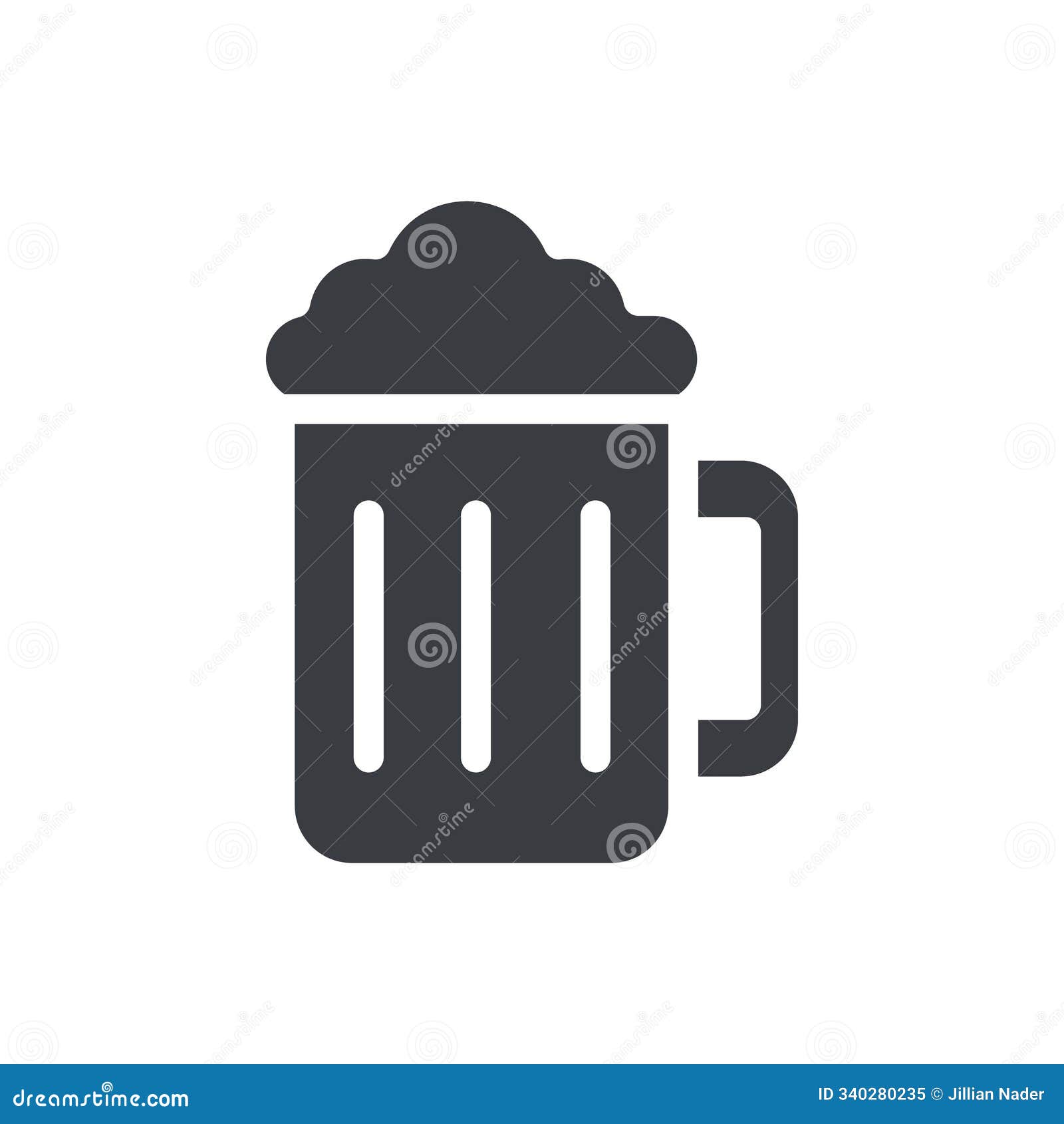 Beer Mug with Foam Icon Simple Vector Symbol Stock Vector ...