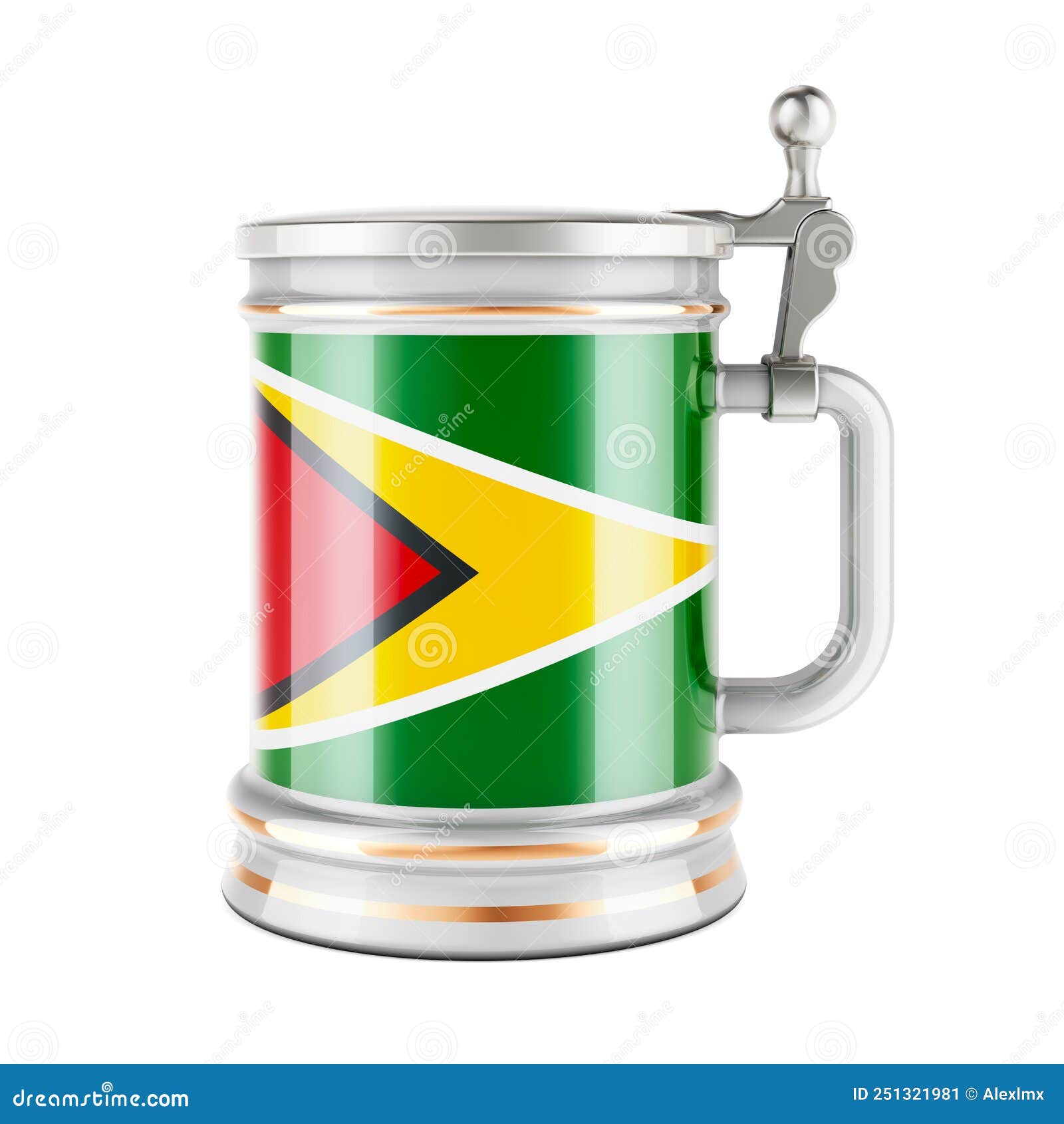 Guyanese Flag Isolated On White Banner Royalty-Free Stock Photo ...