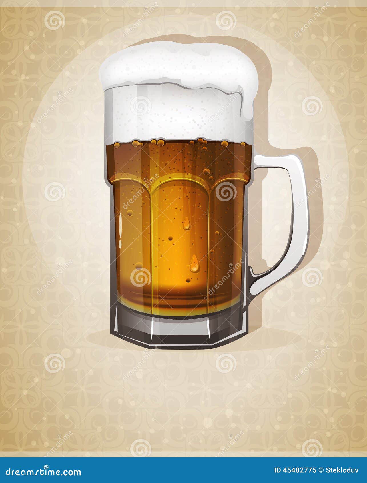 Beer mug with handle stock vector. Illustration of drop - 45482775