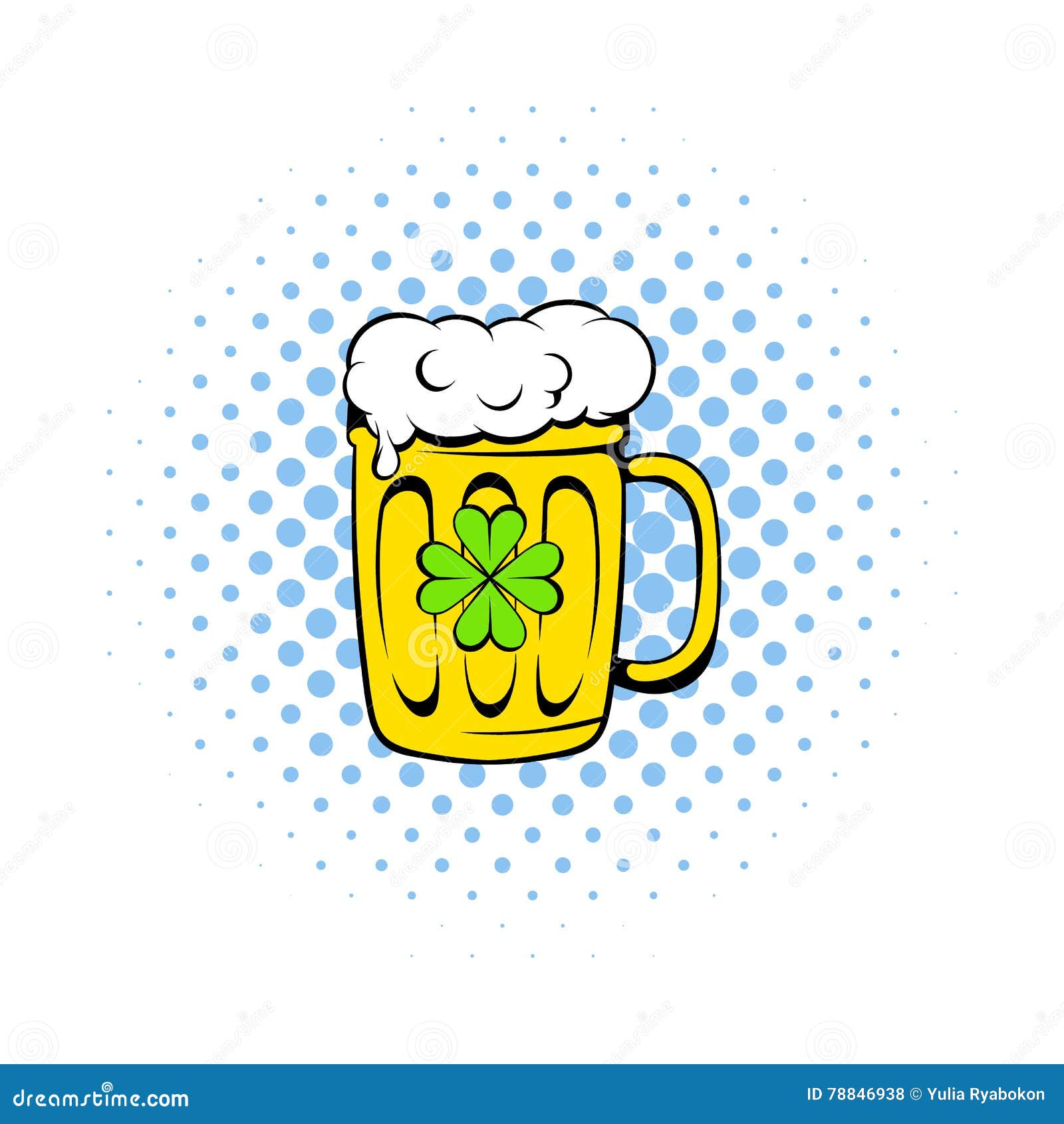 Beer Mug Icon, Comics Style Stock Vector - Illustration of draught ...