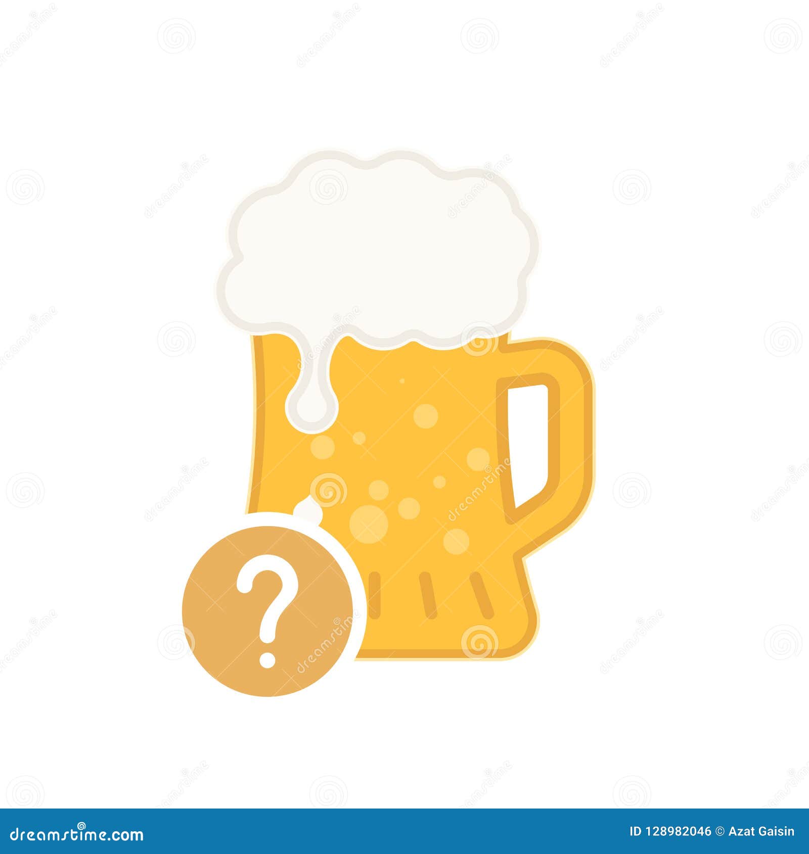 Beer Mug Icon with Question Mark. Alcohol Beverage Icon and Help, How ...