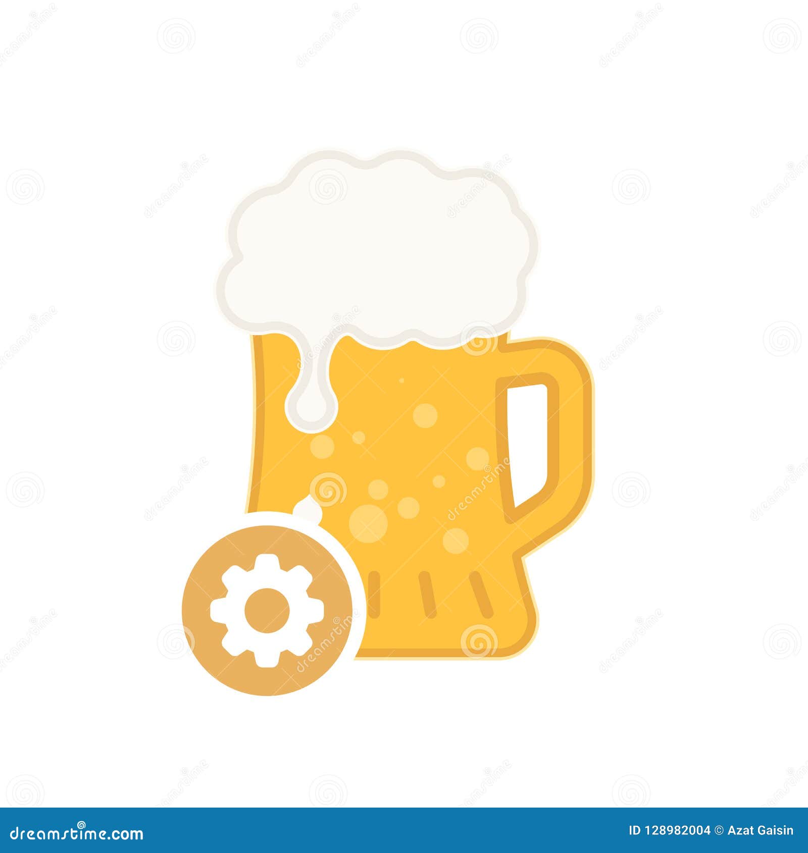 Beer Mug Icon with Settings Sign. Alcohol Beverage Icon and Customize ...