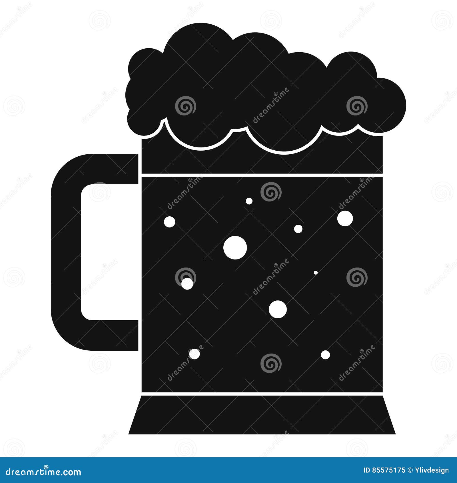 Beer Mug Icon, Simple Style Stock Vector - Illustration of full ...