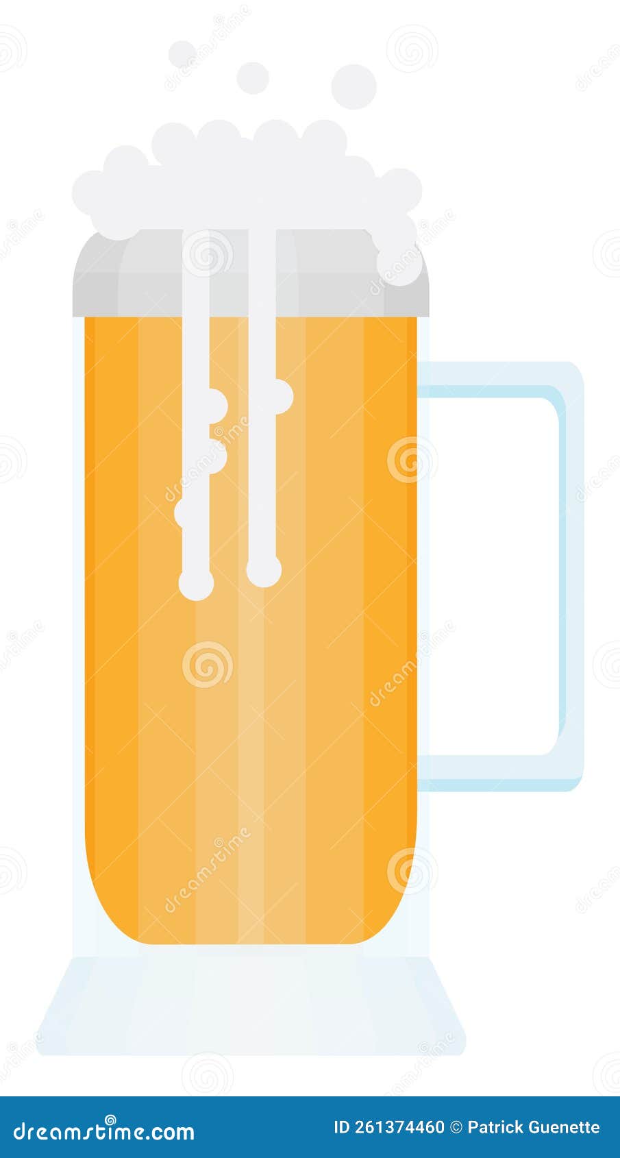 Beer mug with beer, icon stock vector. Illustration of graphic - 261374460