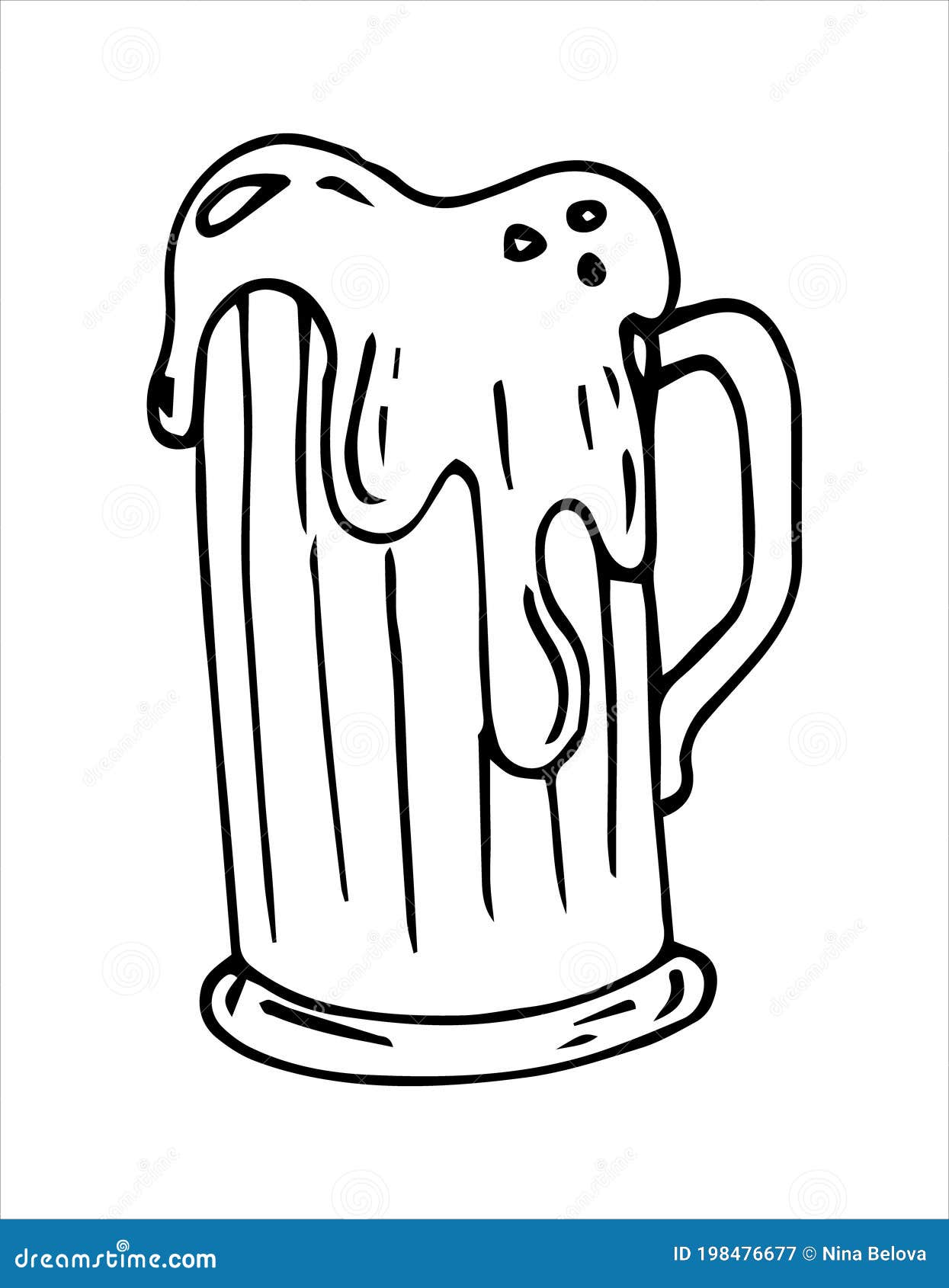 Beer Mug, Outline,Vector Illustration,hand Drawn Stock Illustration ...