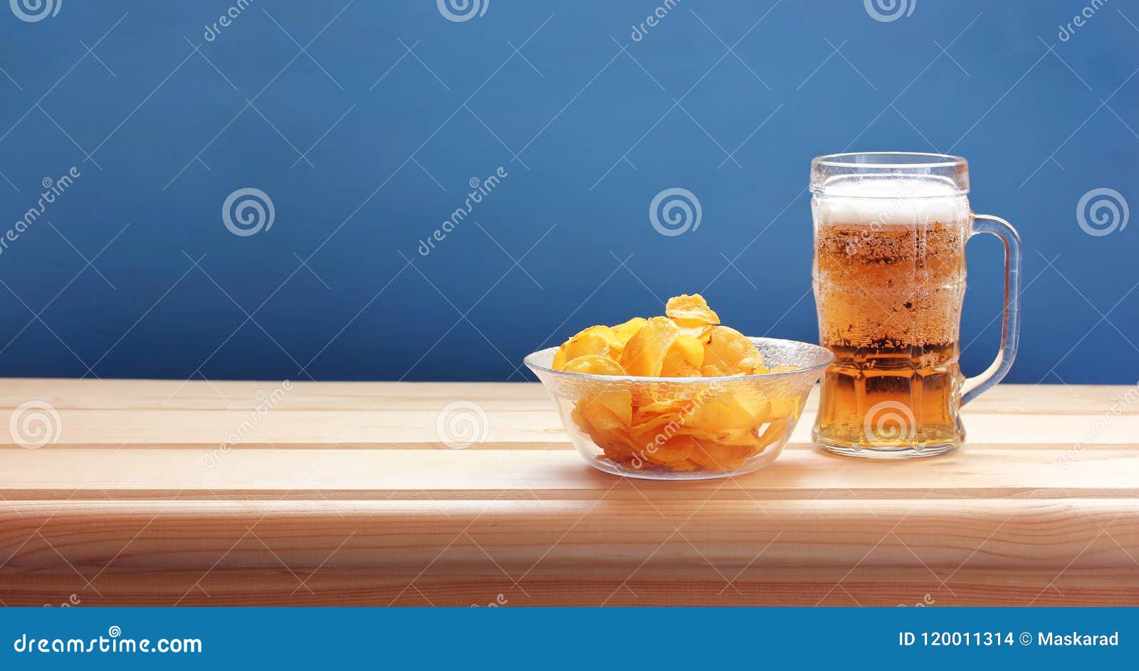 Beer Mug and Chips on the Table. Stock Photo - Image of drink, glass ...